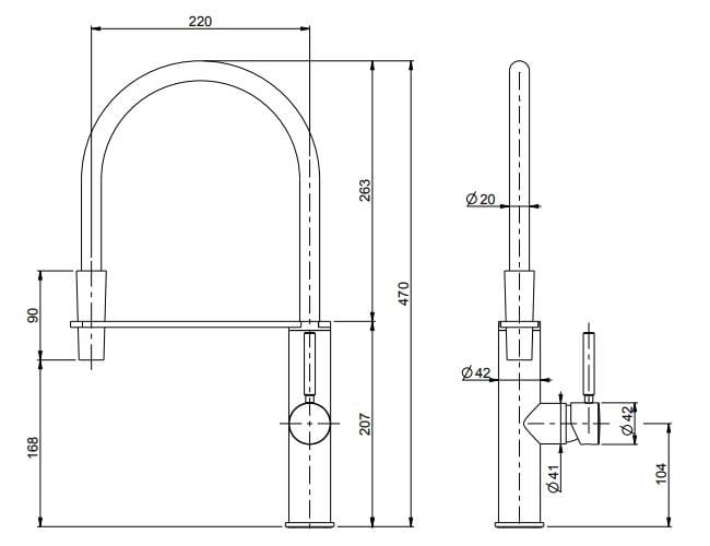 MAX | Kitchen mixer tap with swivel spout Countertop brass kitchen ...