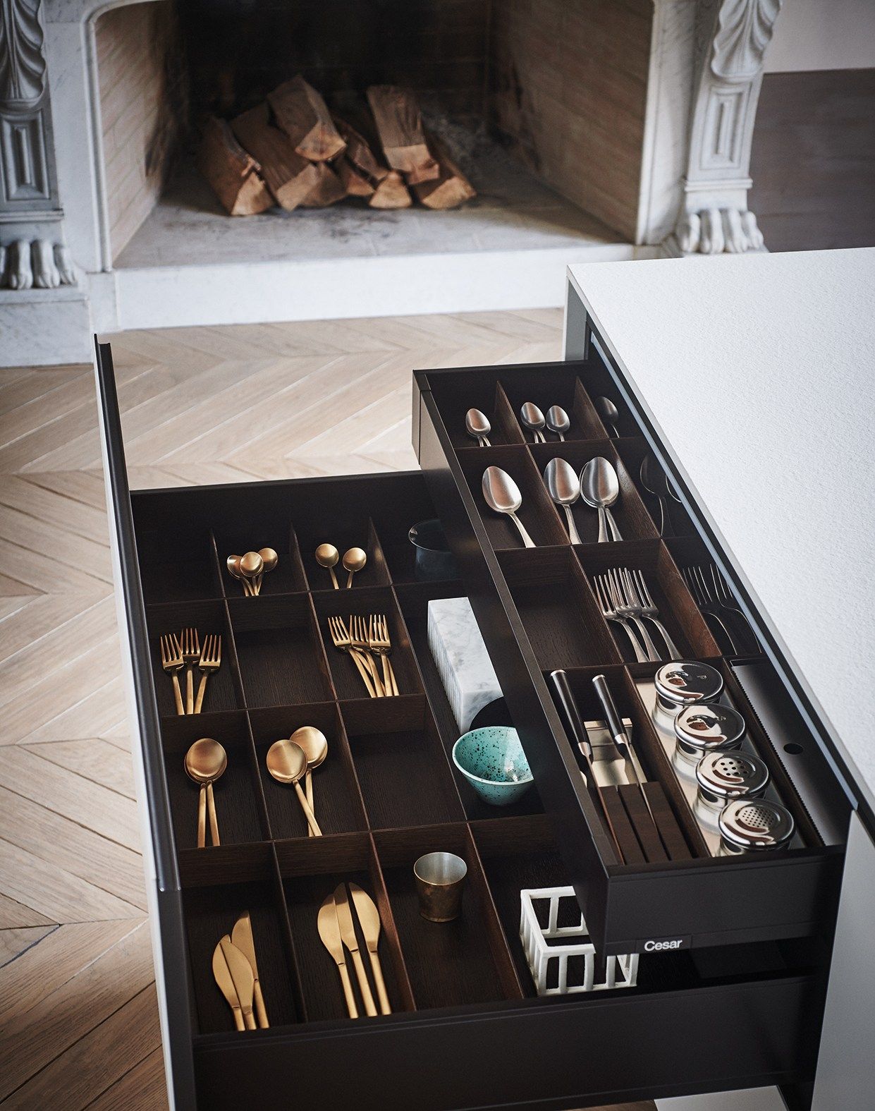 Bush-hammered stoneware kitchen with island MAXIMA 2.2 - EVERLASTING ...