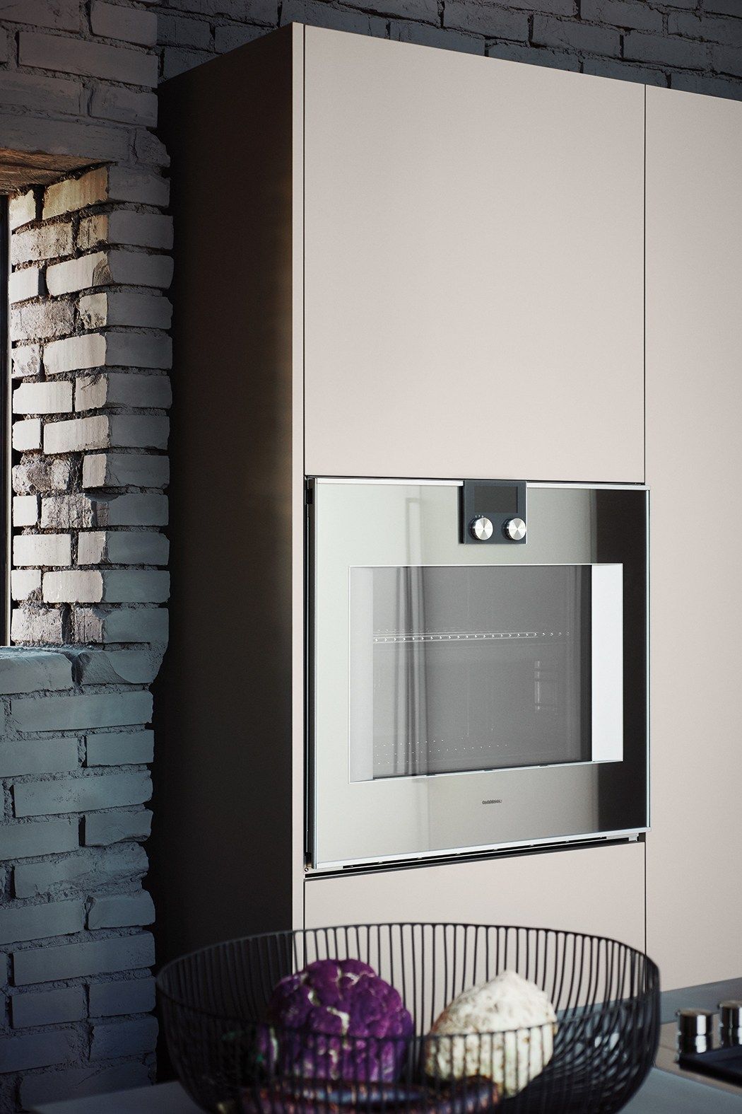 Stainless steel and Fenix fitted kitchen with island MAXIMA 2.2 - OPEN ...