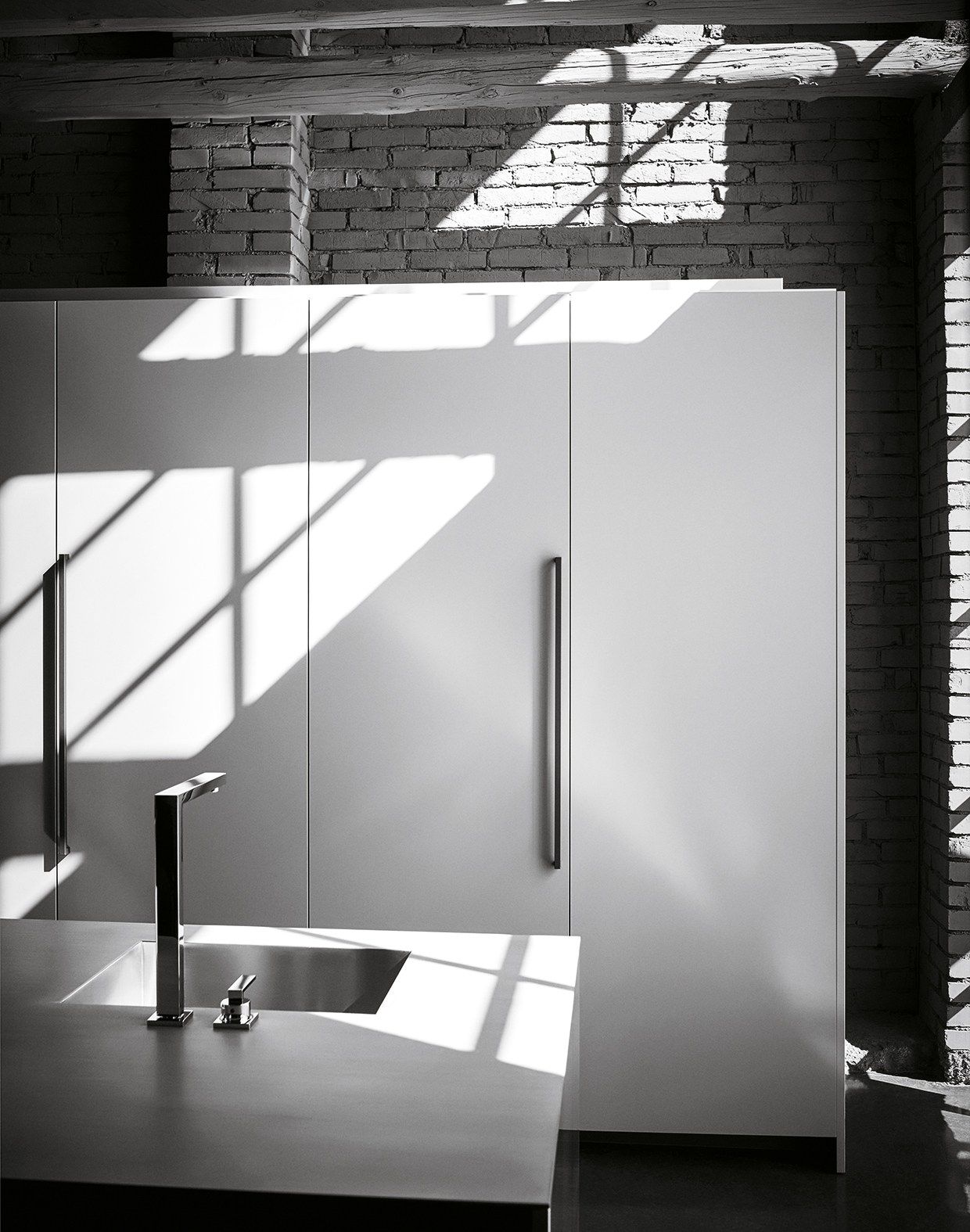 Stainless steel and Fenix fitted kitchen with island MAXIMA 2.2 - OPEN ...