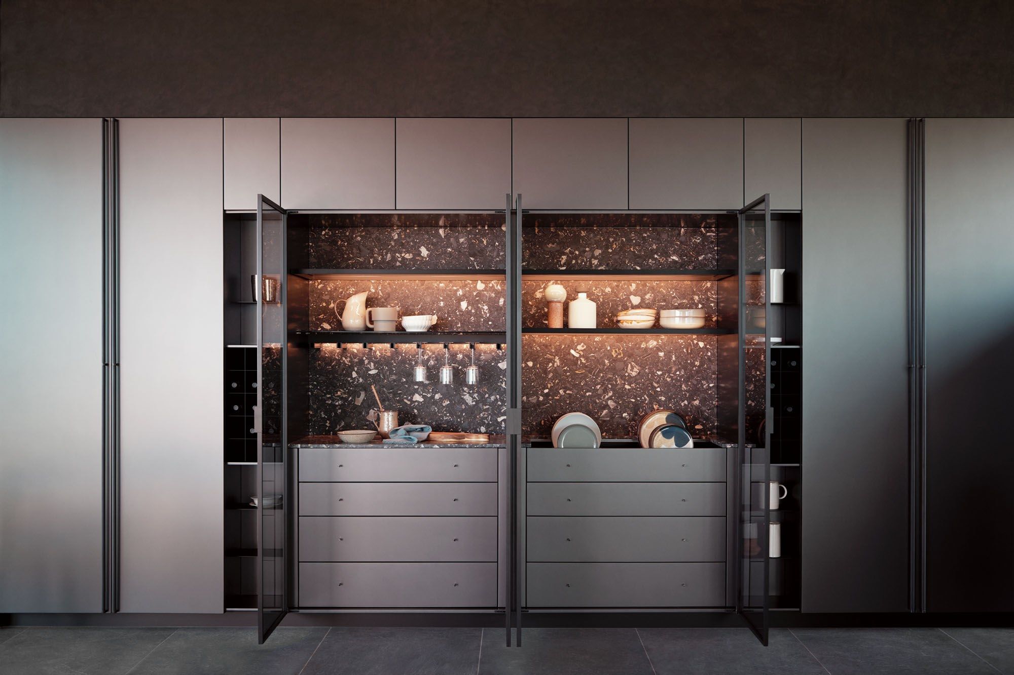 MAXIMA 2.2 - NATURAL SHARING Fitted kitchen with island By Cesar