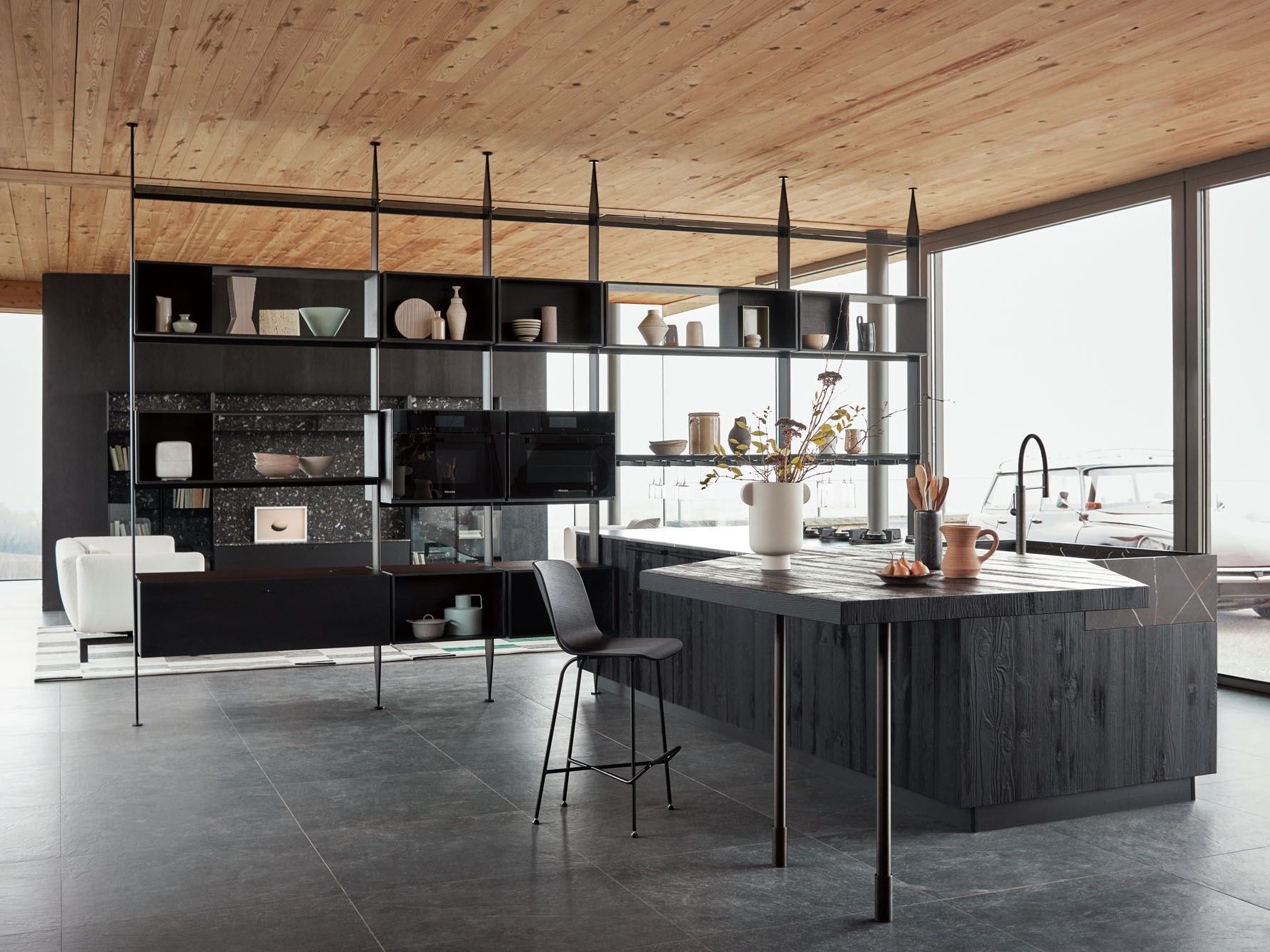 MAXIMA 2.2 - NATURAL SHARING Fitted kitchen with island By Cesar