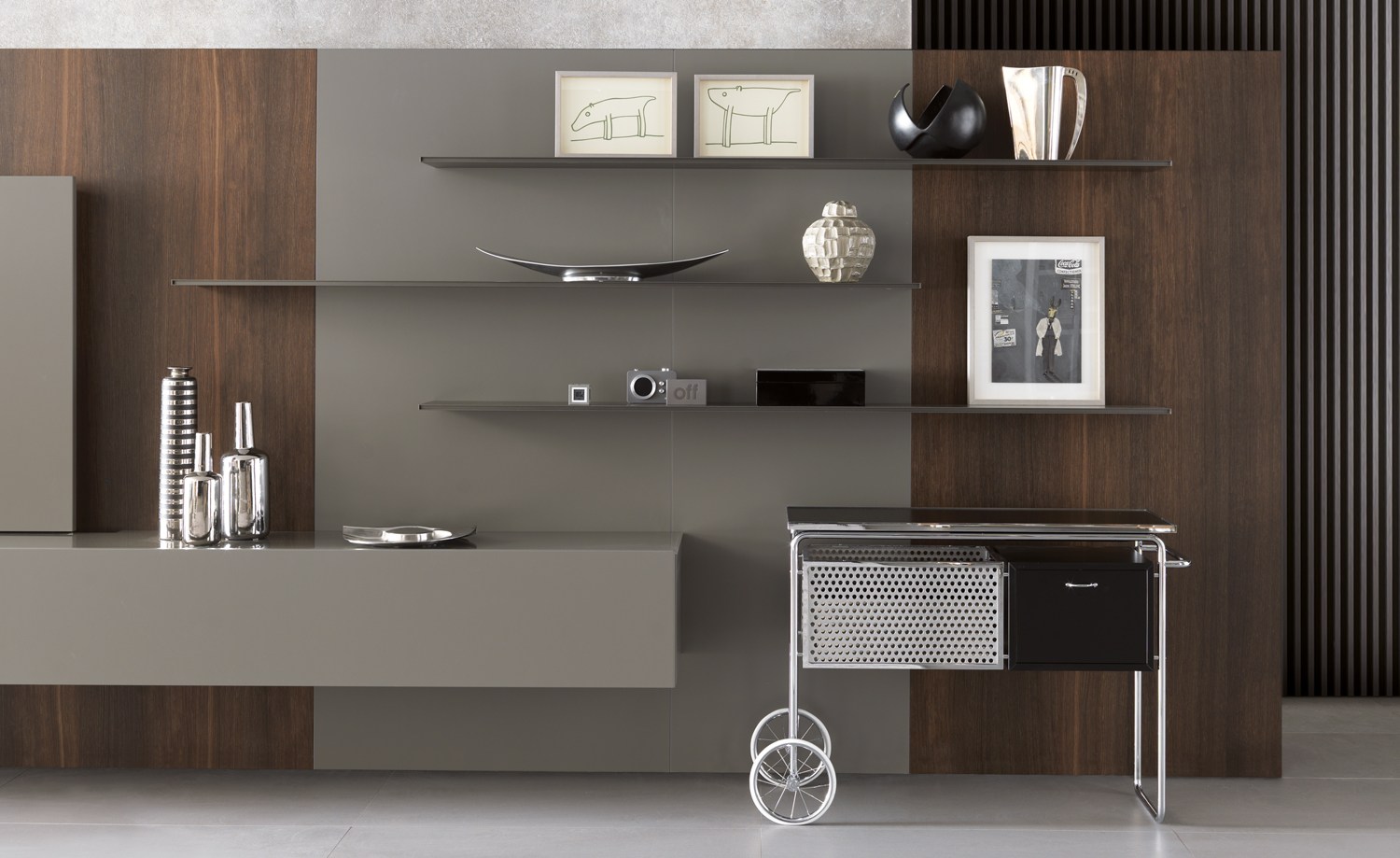 ME SYSTEM | Storage wall with integrated lighting By MisuraEmme