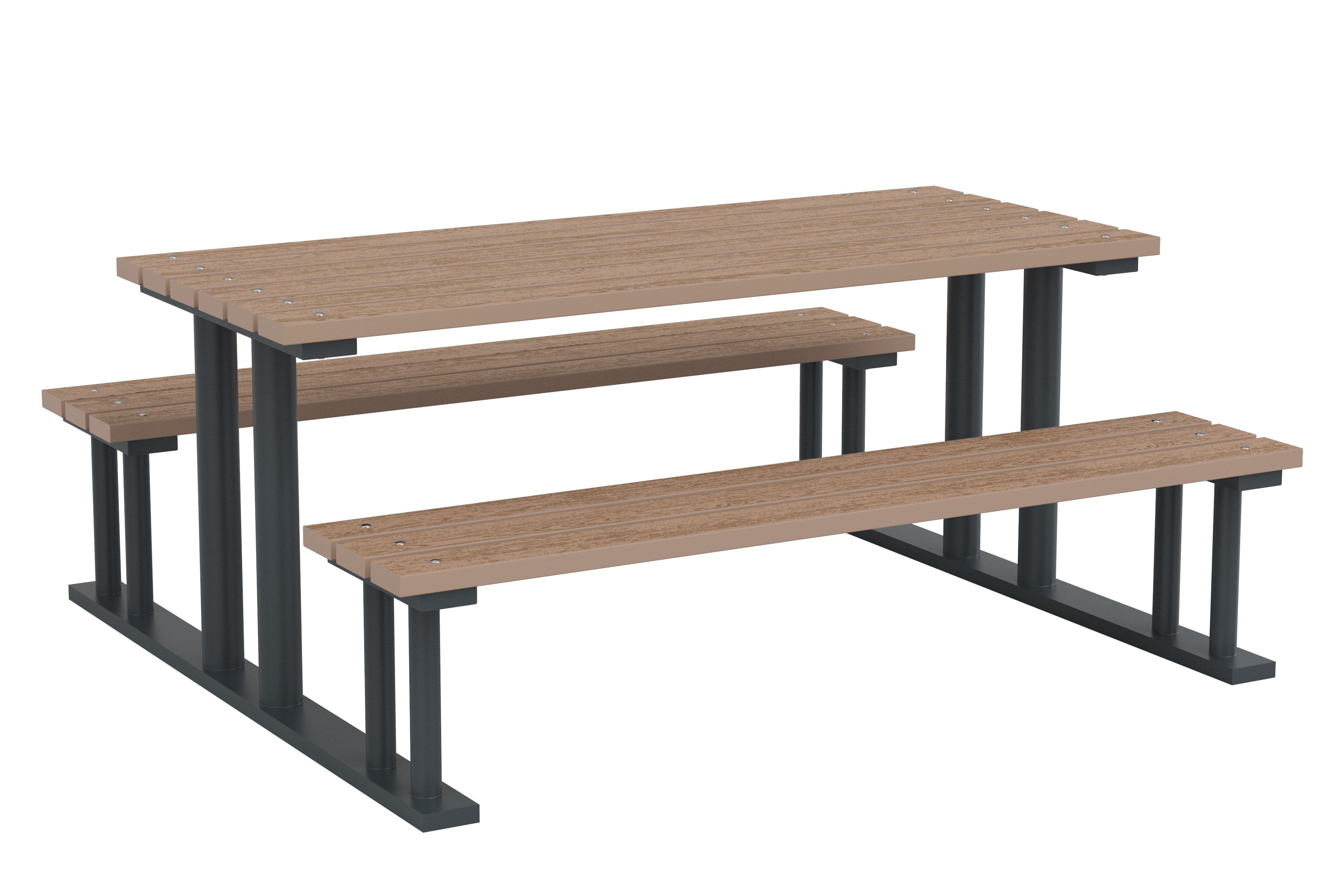 MEDITERRANEO Rectangular WPC picnic table with integrated benches By ...