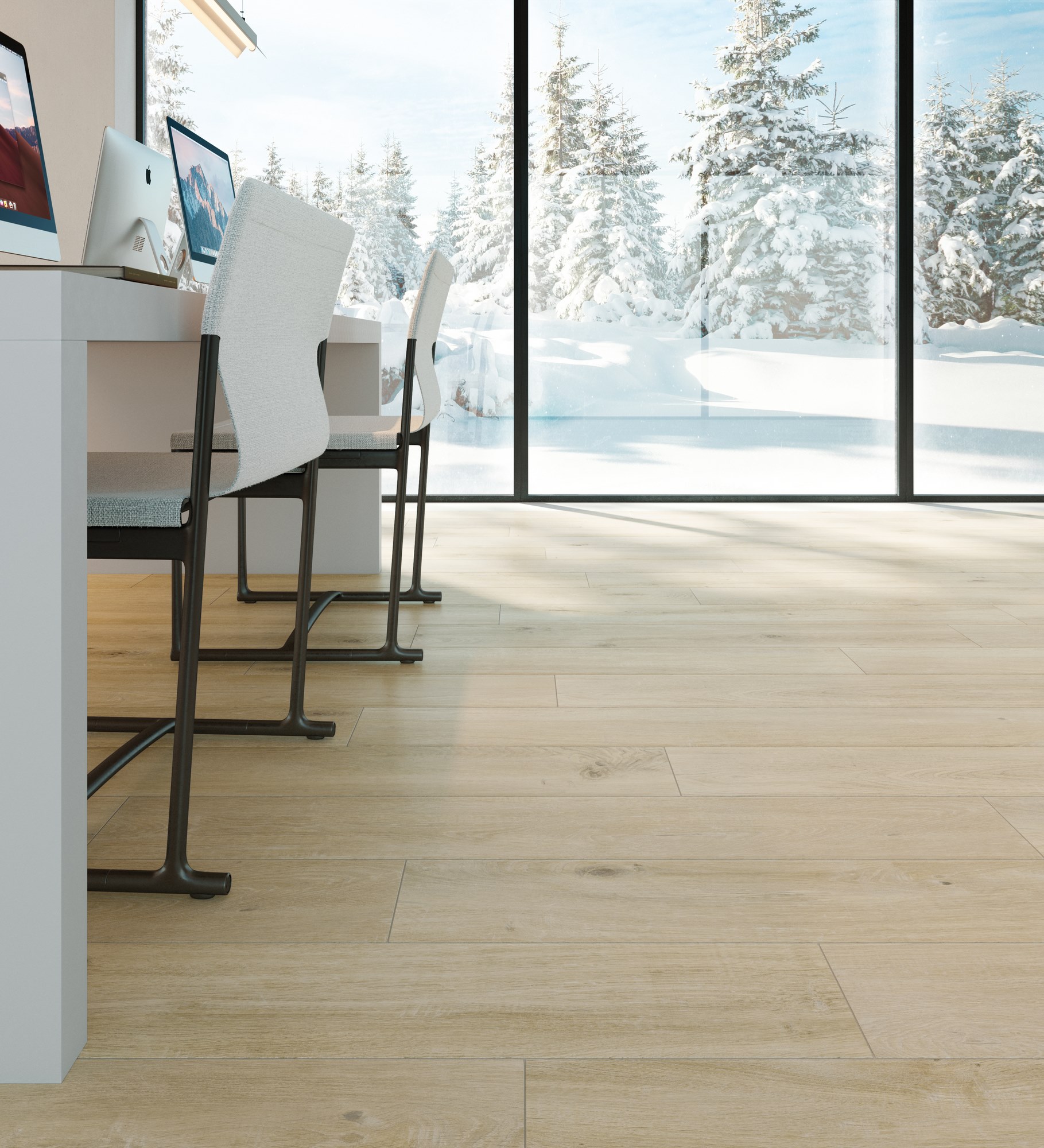 MEGEVE Rectified porcelain stoneware wall/floor tiles with wood effect ...