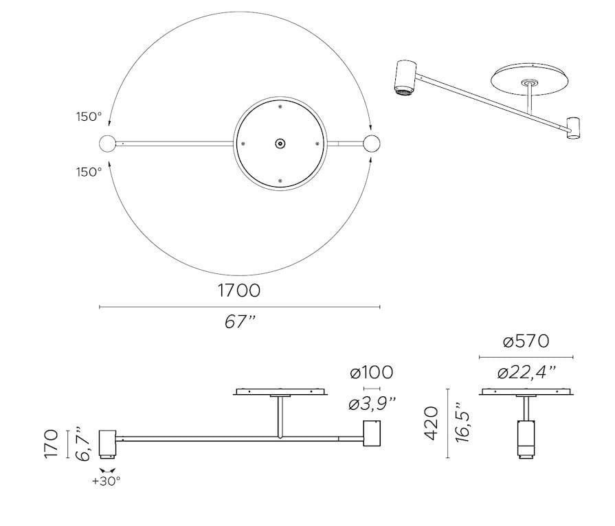 MELANOCETUS Ceiling lamp By Contardi | design Tristan Auer