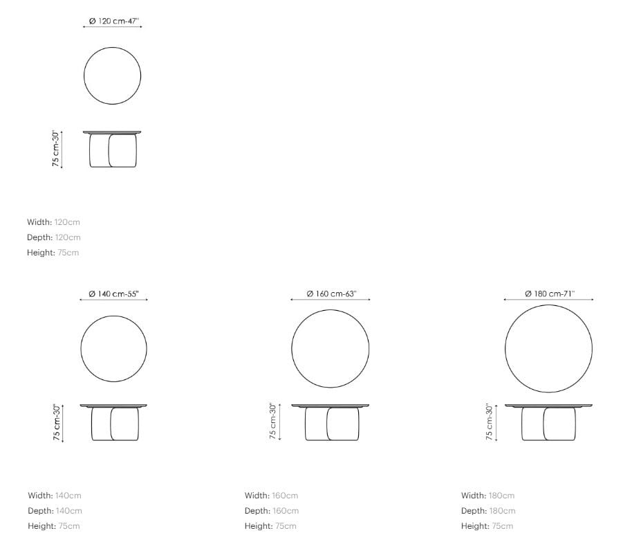 MELLOW | Round table Round table with polyurethane base By Bonaldo ...