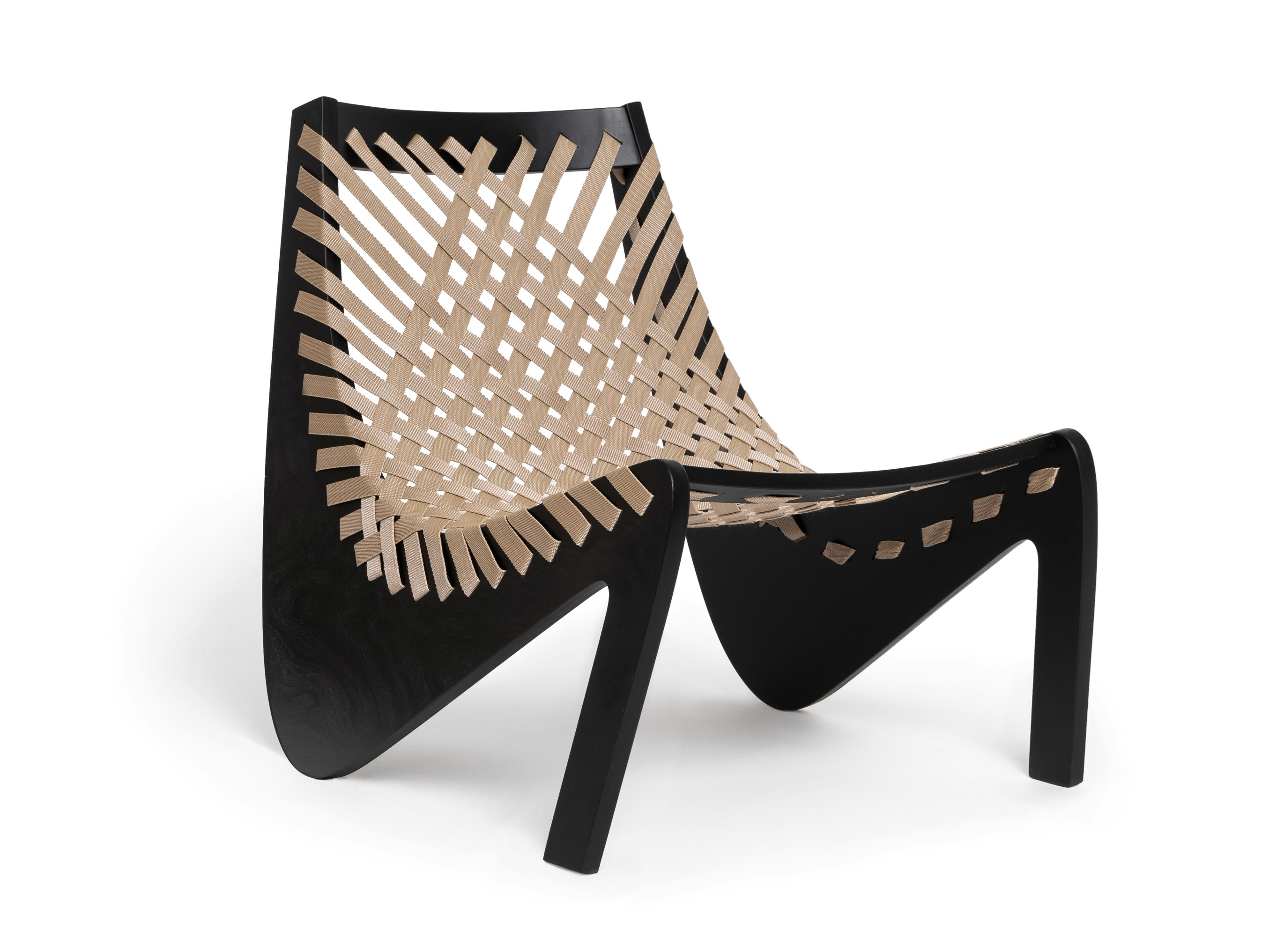 MELON BEIGE - BLACK WOOD Low lounge chair By Aggy | design Agota Rimsaite