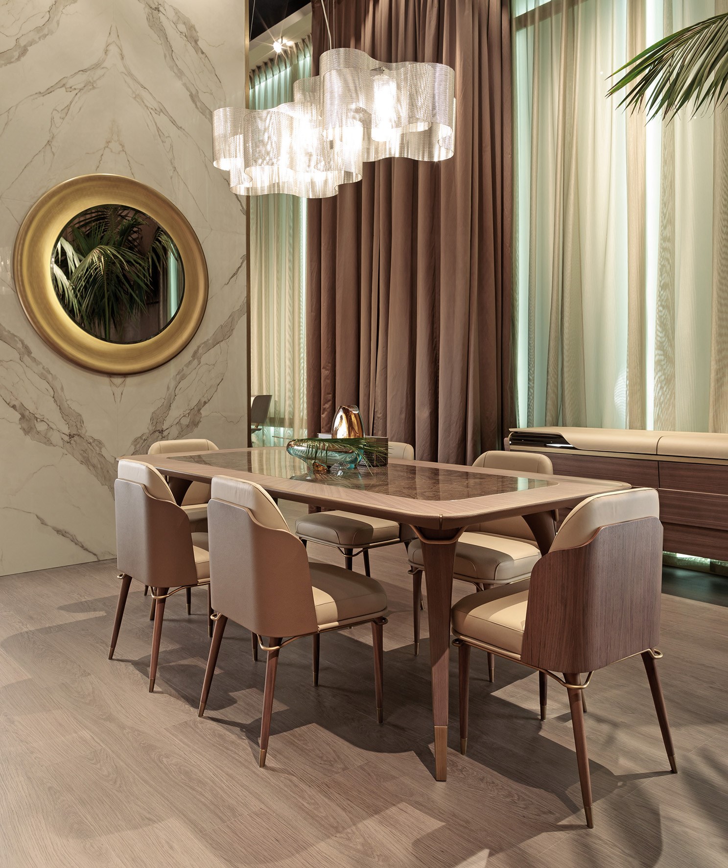 MELTING LIGHT Upholstered leather chair By Turri