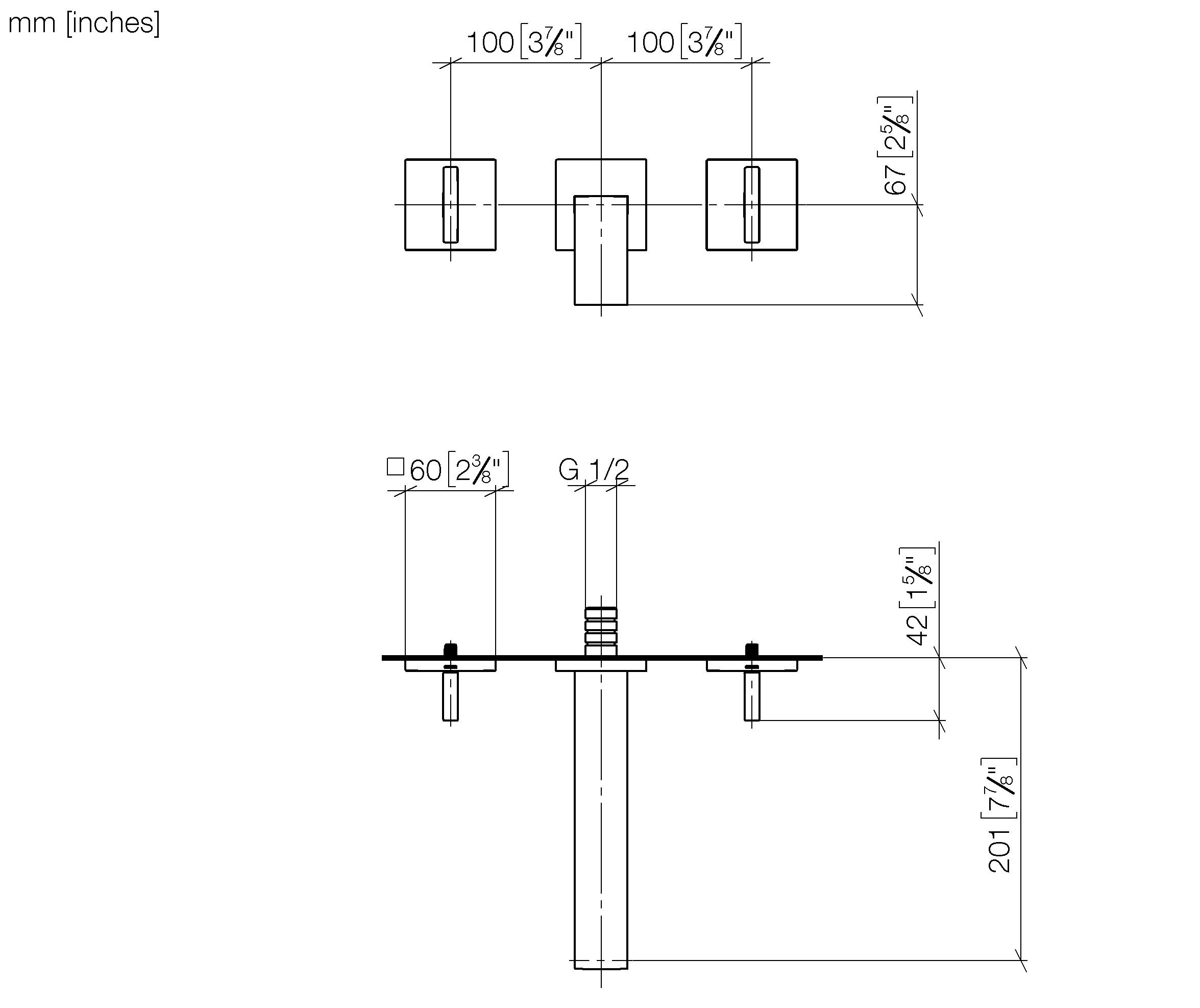 MEM 36712782 Grifo para lavabo de pared con 3 orificios By Dornbracht ...