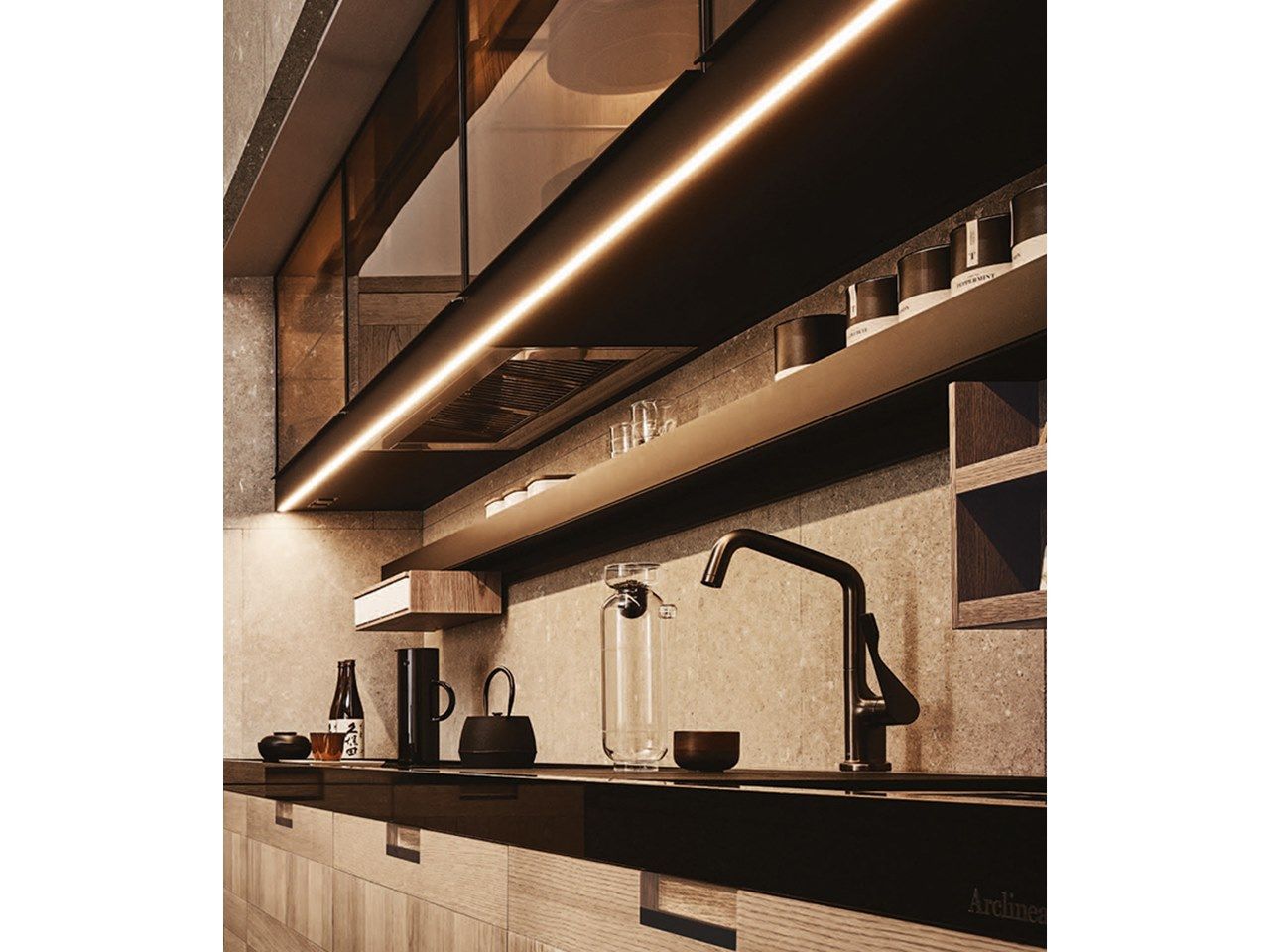 MENSOLINEA Fitted Kitchen backsplash By Arc linea Arredamenti