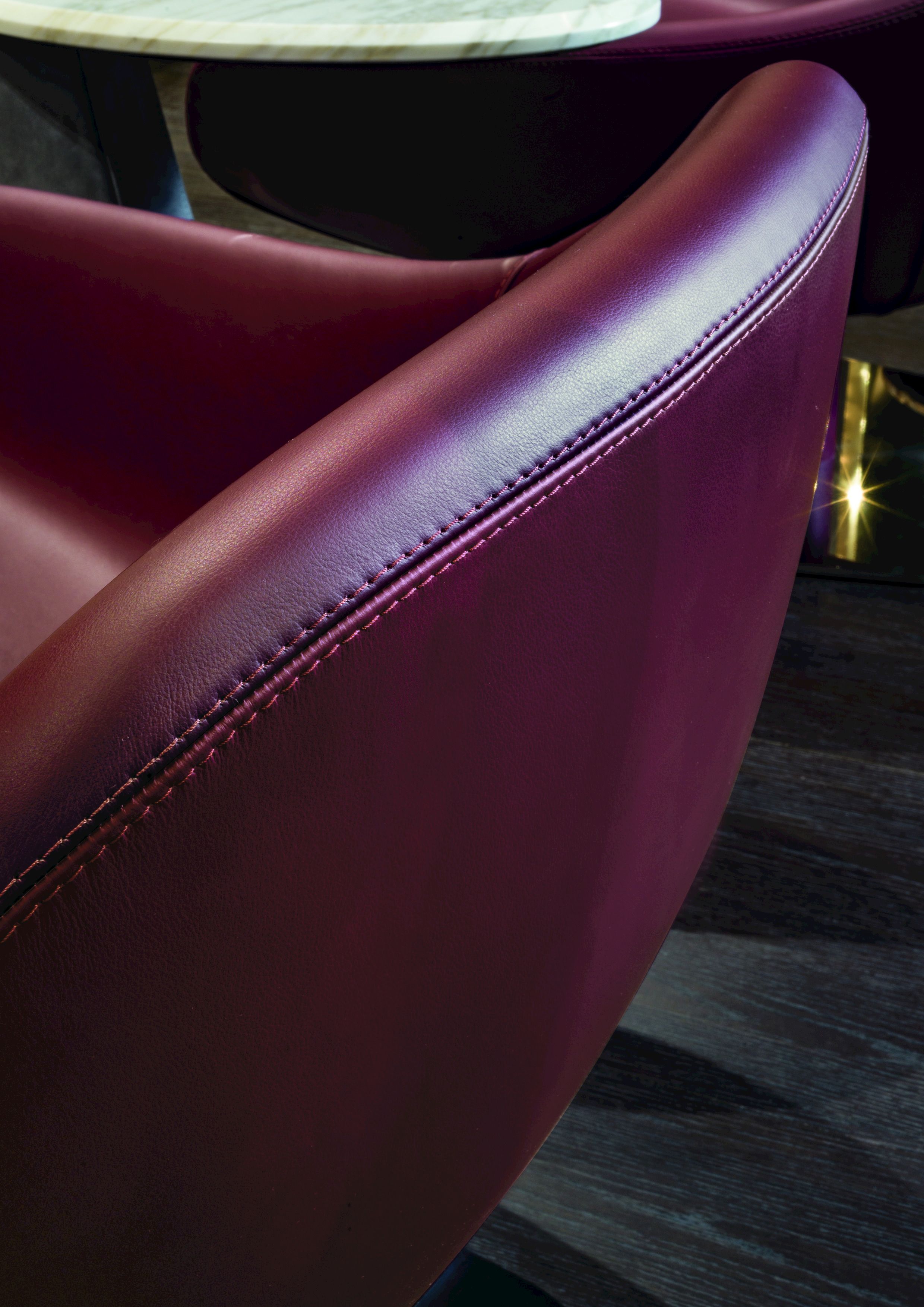 MEREDITH Swivel fabric armchair By Longhi | design Giuseppe Viganò