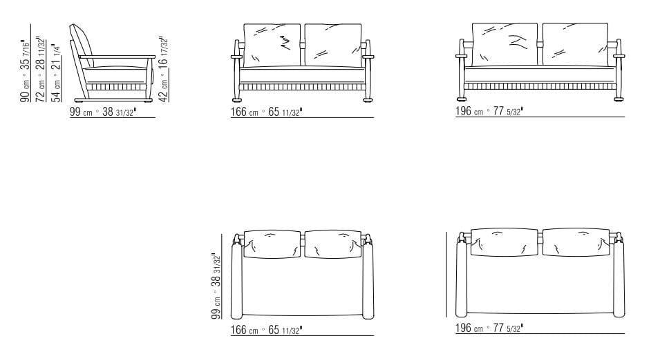 MERIGGIO Iroko garden sofa By Flexform | design Antonio Citterio