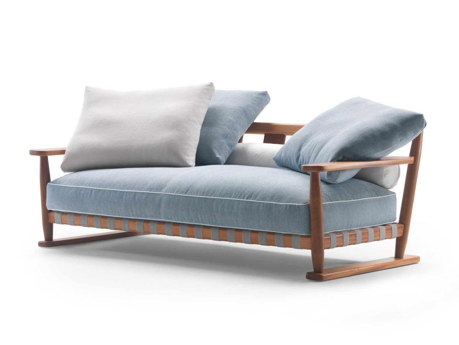 MERIGGIO Iroko garden sofa By Flexform | design Antonio Citterio