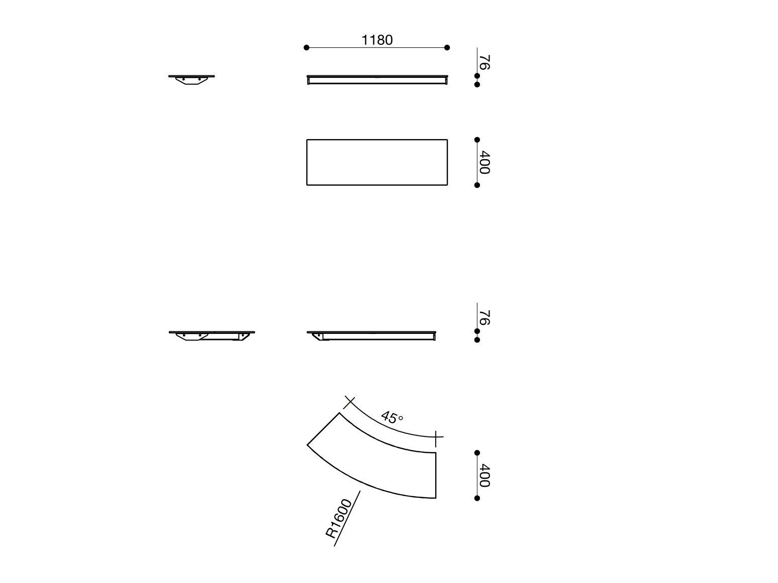 MERLIN Modular backless steel bench By miramondo