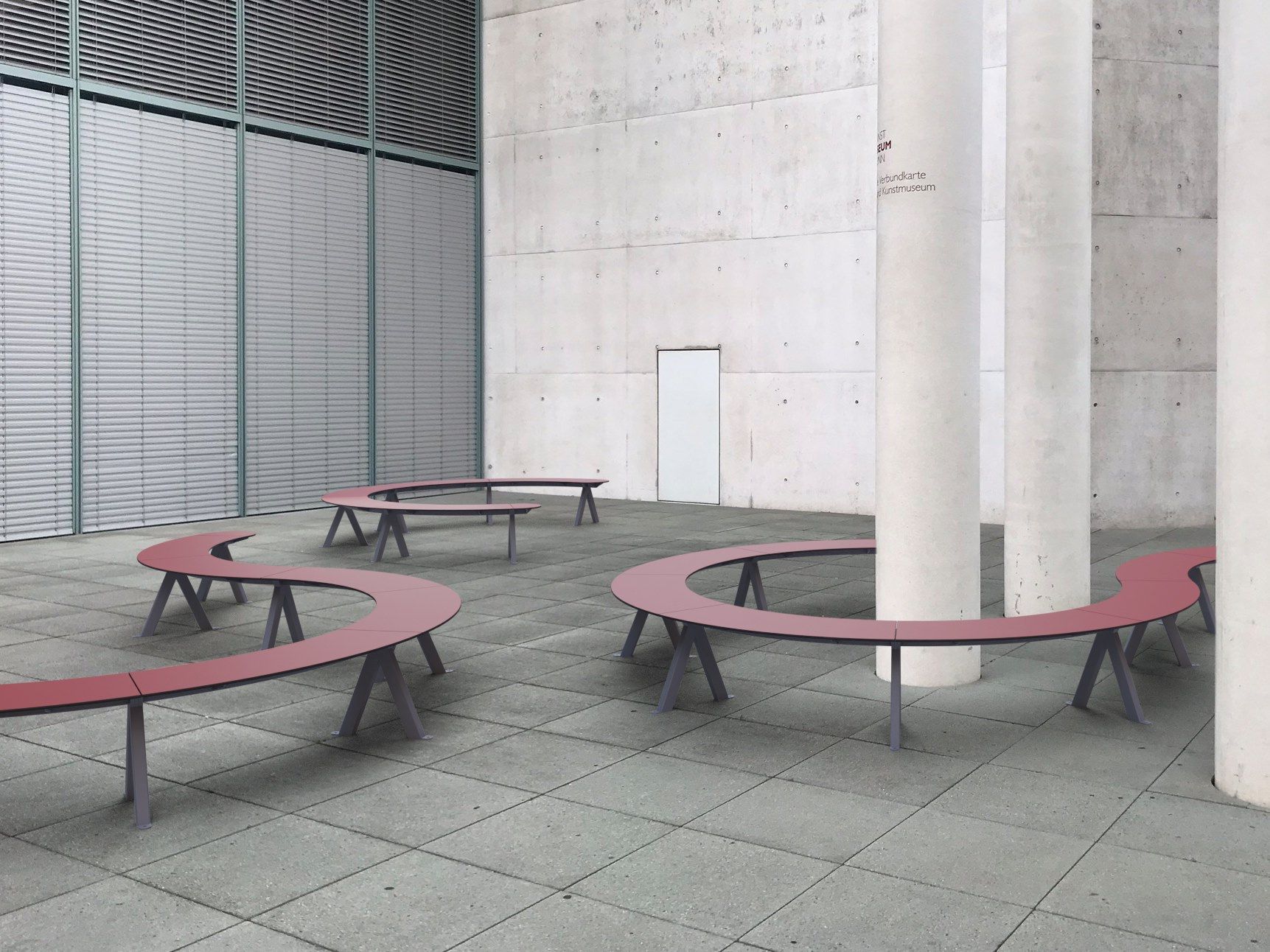 MERLIN Modular backless steel bench By miramondo