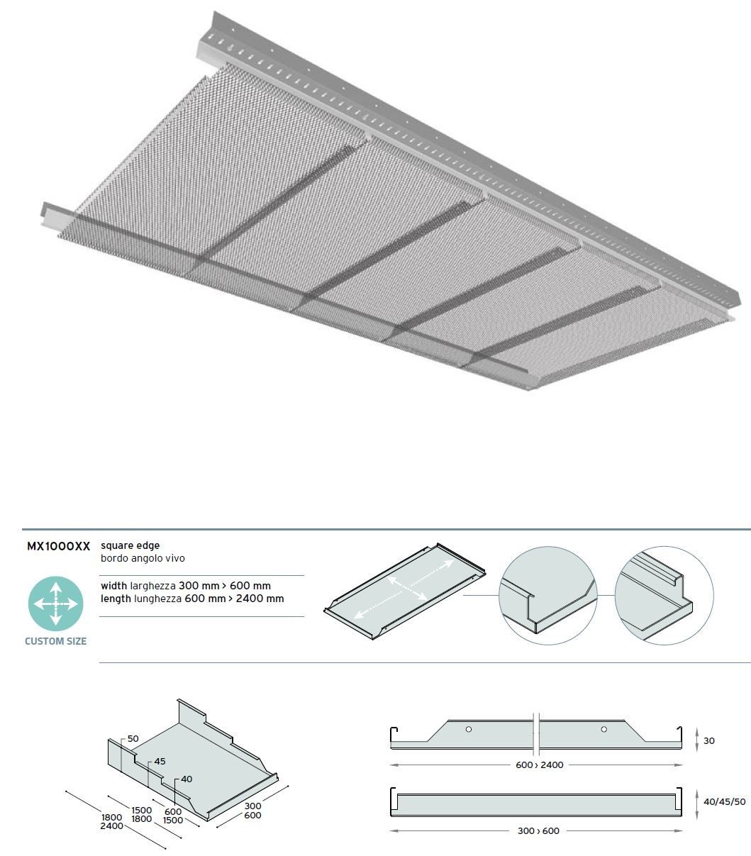 CORRIDOR ceiling panels By CBI Europe