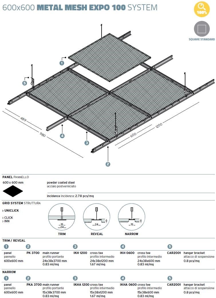 EXPO 100 Ceiling panels By CBI Europe
