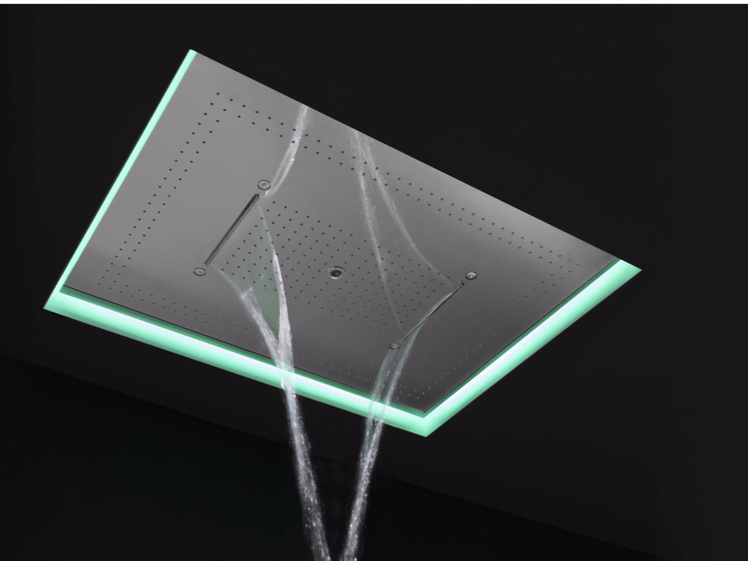 LED ceiling mounted stainless steel waterfall shower METEO_XXL By ...