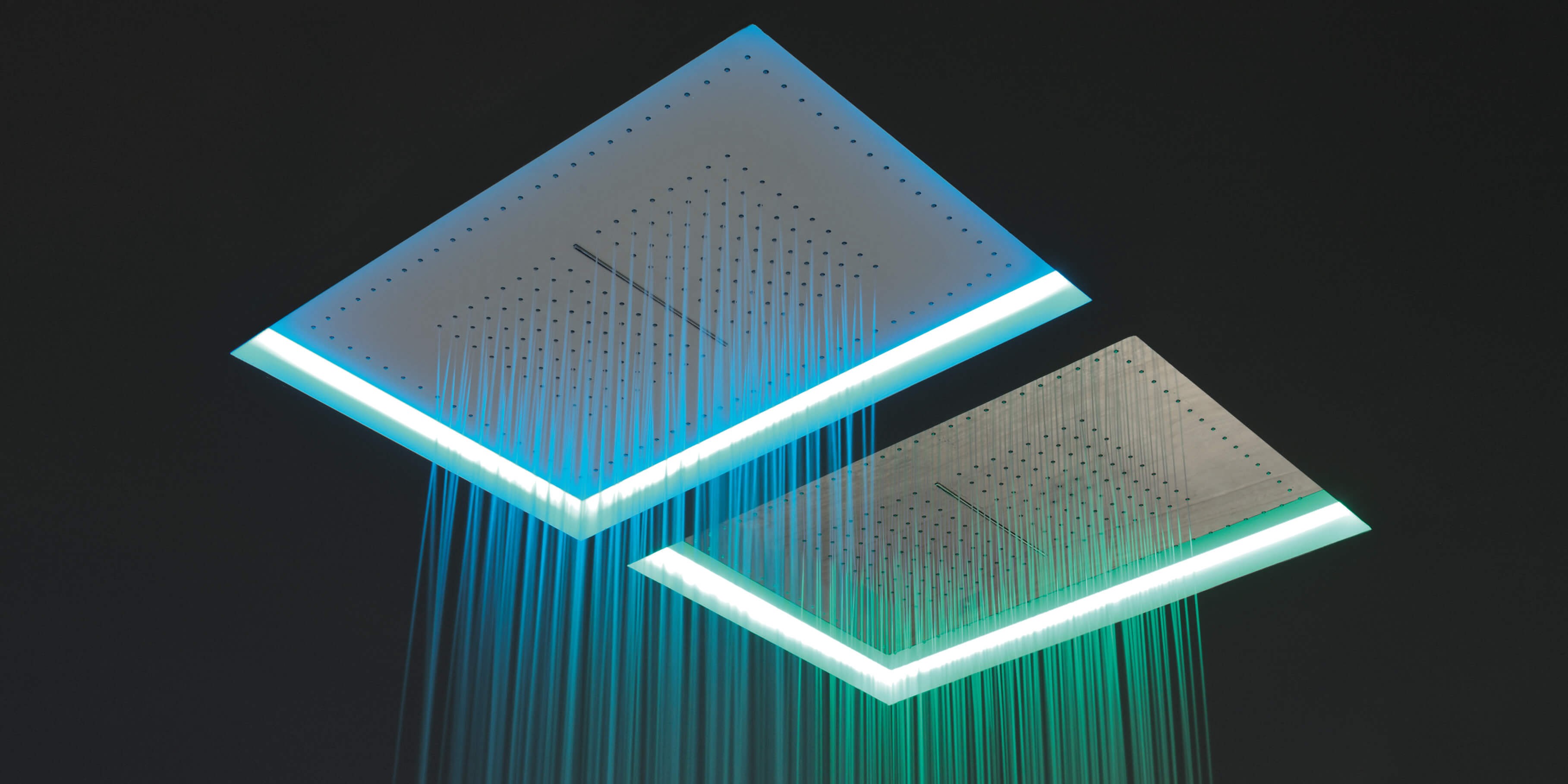 LED ceiling mounted stainless steel waterfall shower METEO_XXL By ...