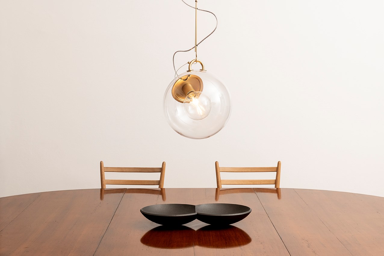 MICONOS Glass and steel pendant lamp By Artemide | design Ernesto Gismondi
