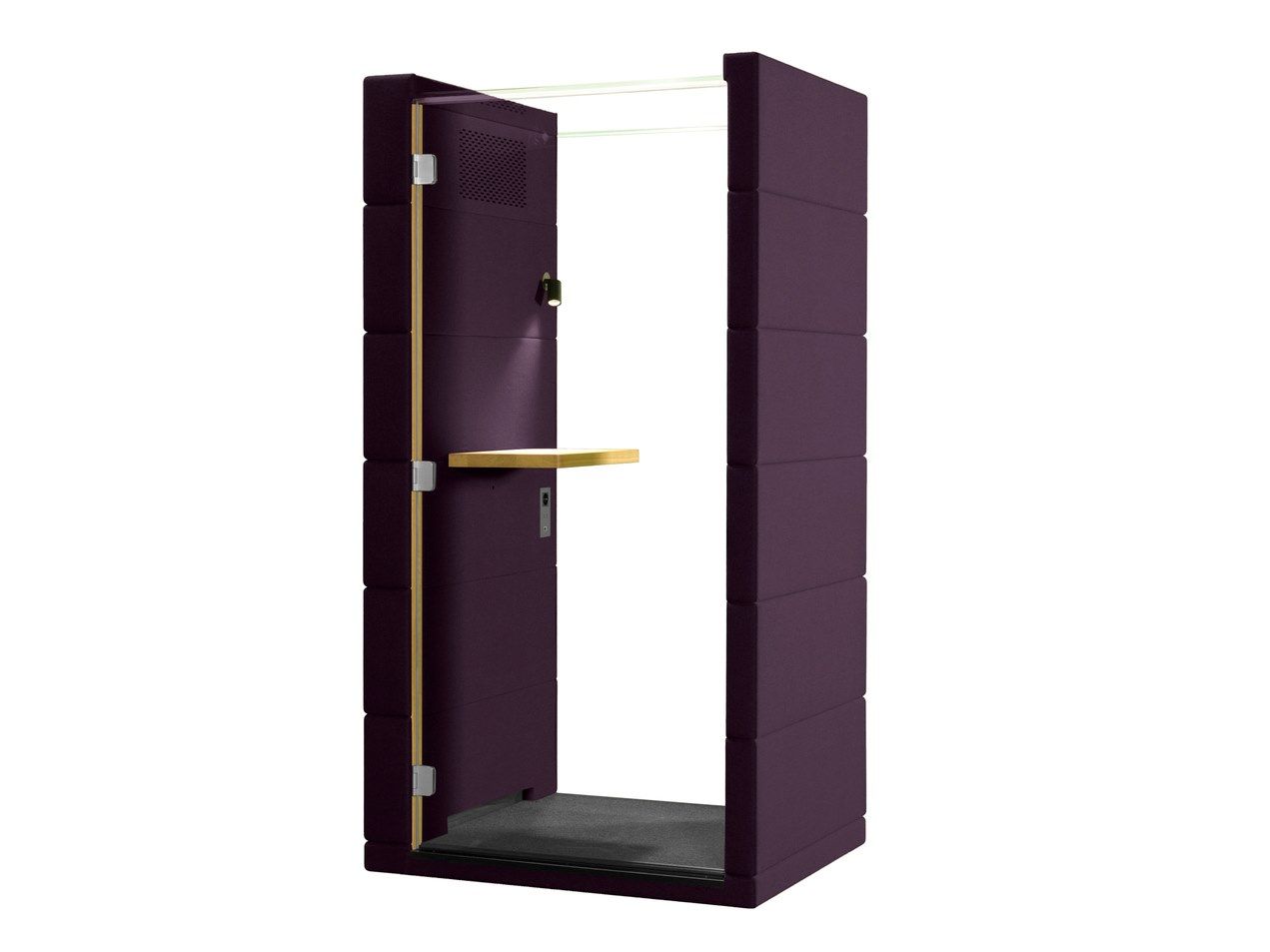 Acoustic fabric office booth with built-in lights MICROOFFICE UNIQ By ...