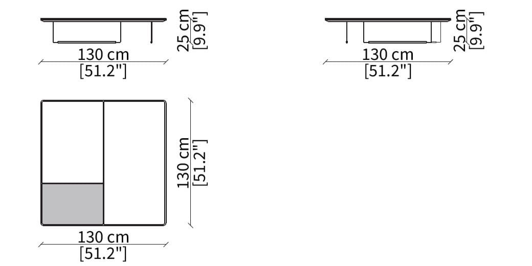 MIES Wood and glass coffee table By Frigerio | design Umberto Asnago
