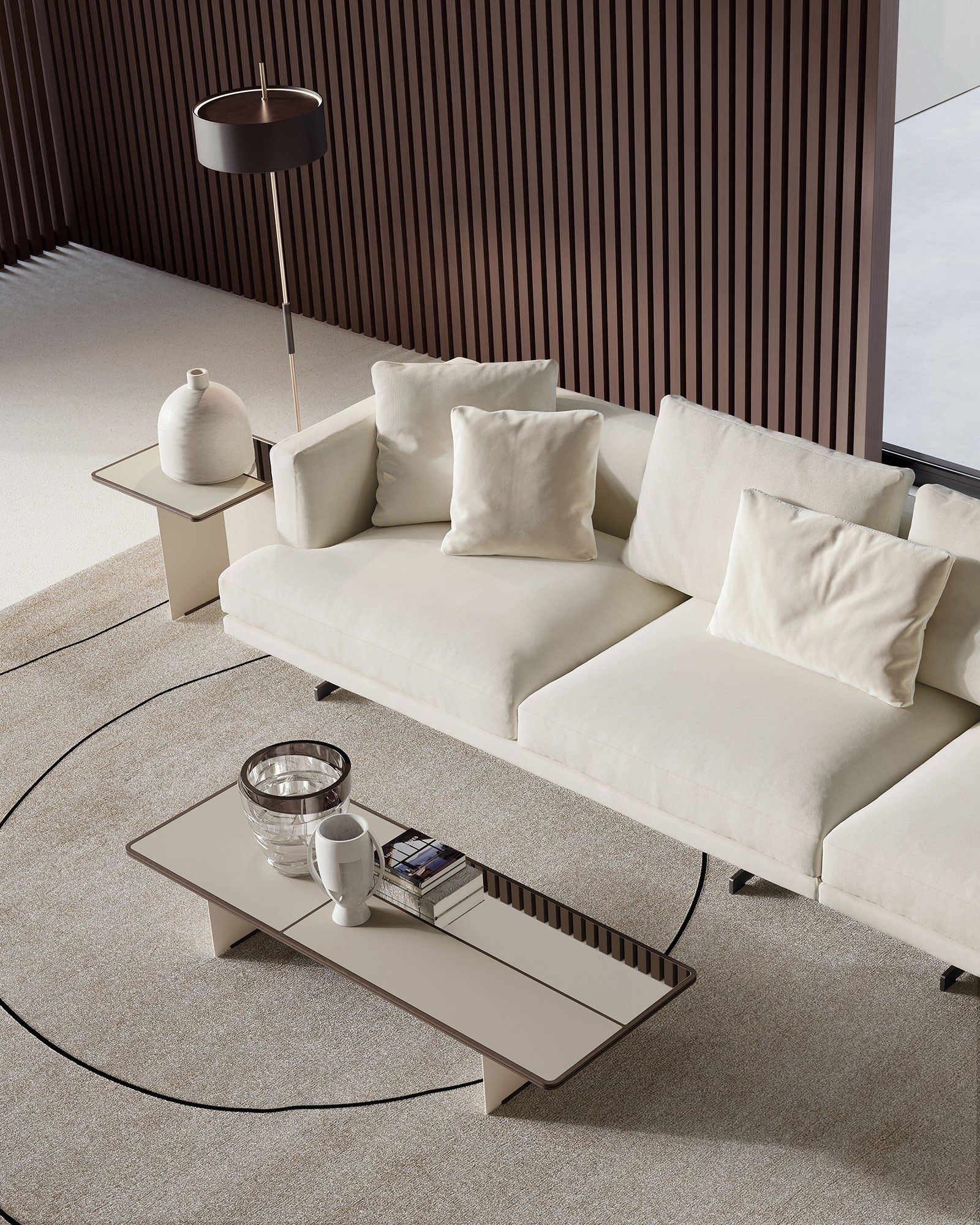 MIES Wood and glass coffee table By Frigerio | design Umberto Asnago