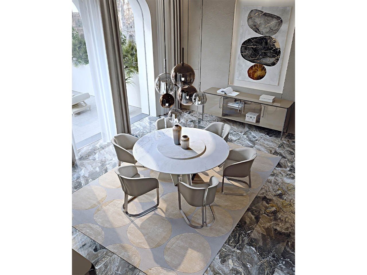 MILANO Round dining table By Turri | design SBGA | Blengini Ghirardelli