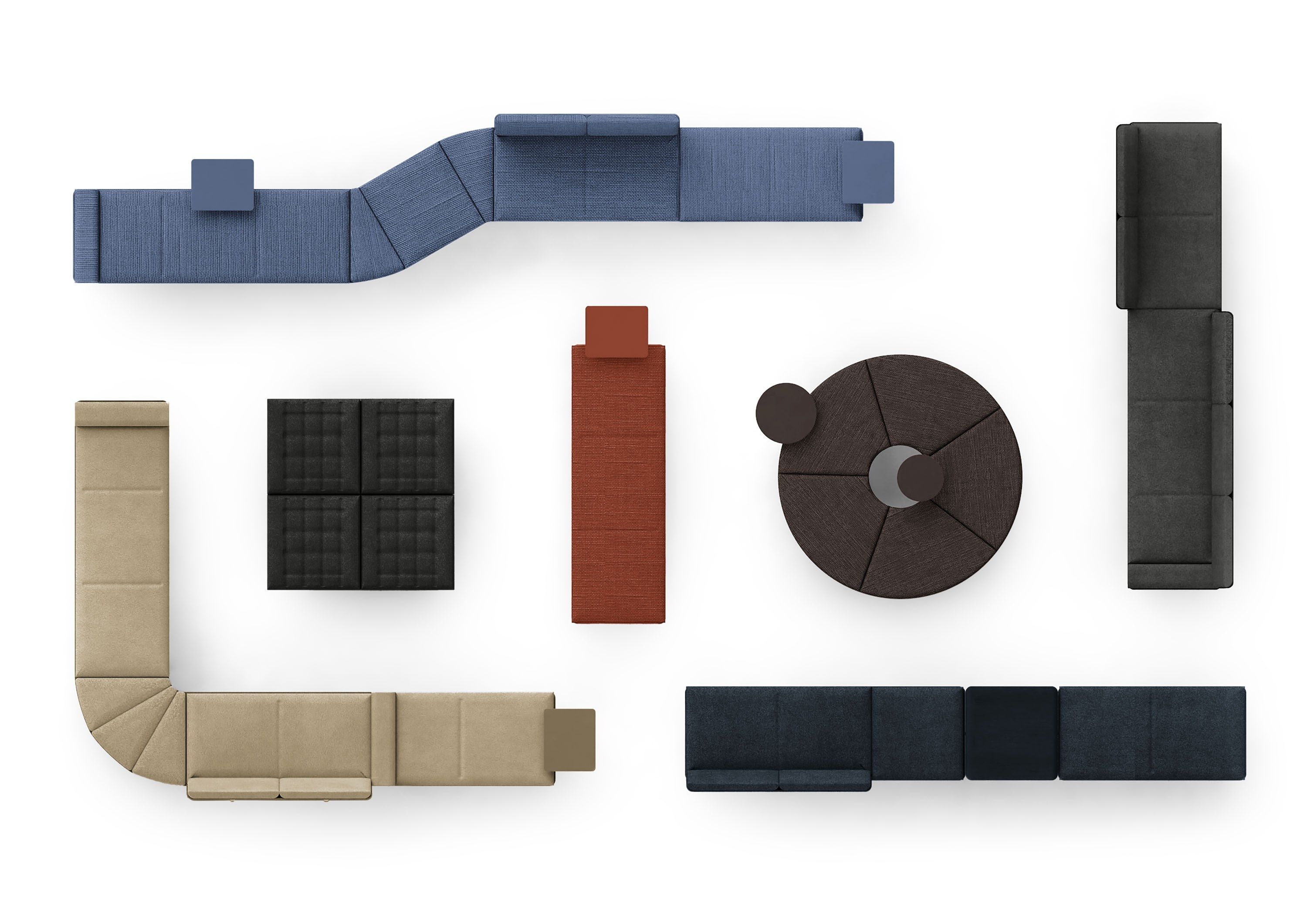 MILLEPIEDI Round fabric bench By True Design | design Parisotto ...