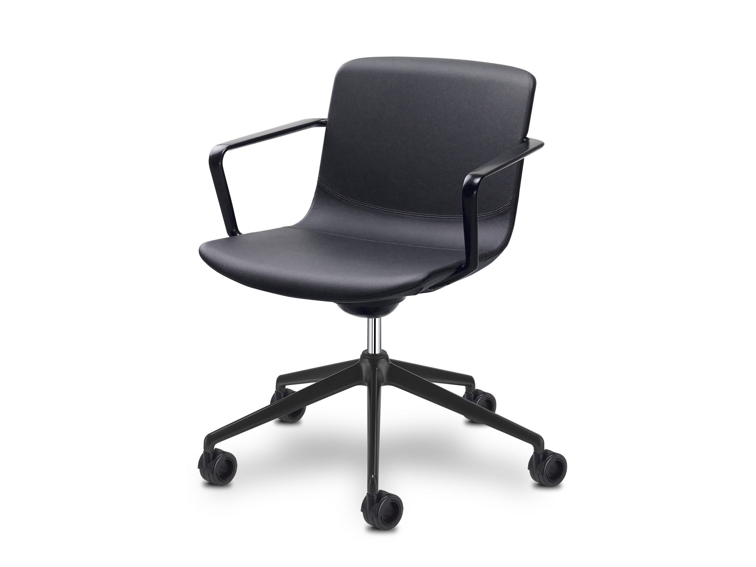 MILOS LIFE Swivel fabric chair with armrests with 5-spoke base By ...