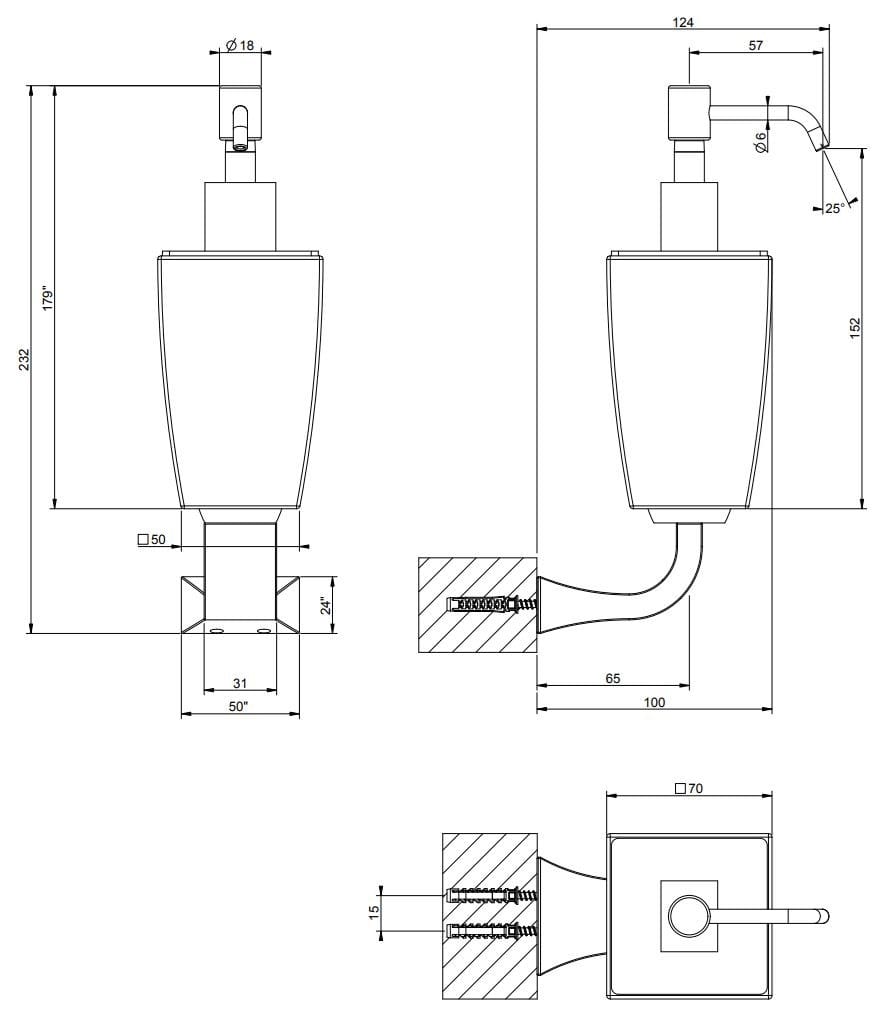 MIMI | Dispenser sapone da parete Collezione Mimi By Gessi