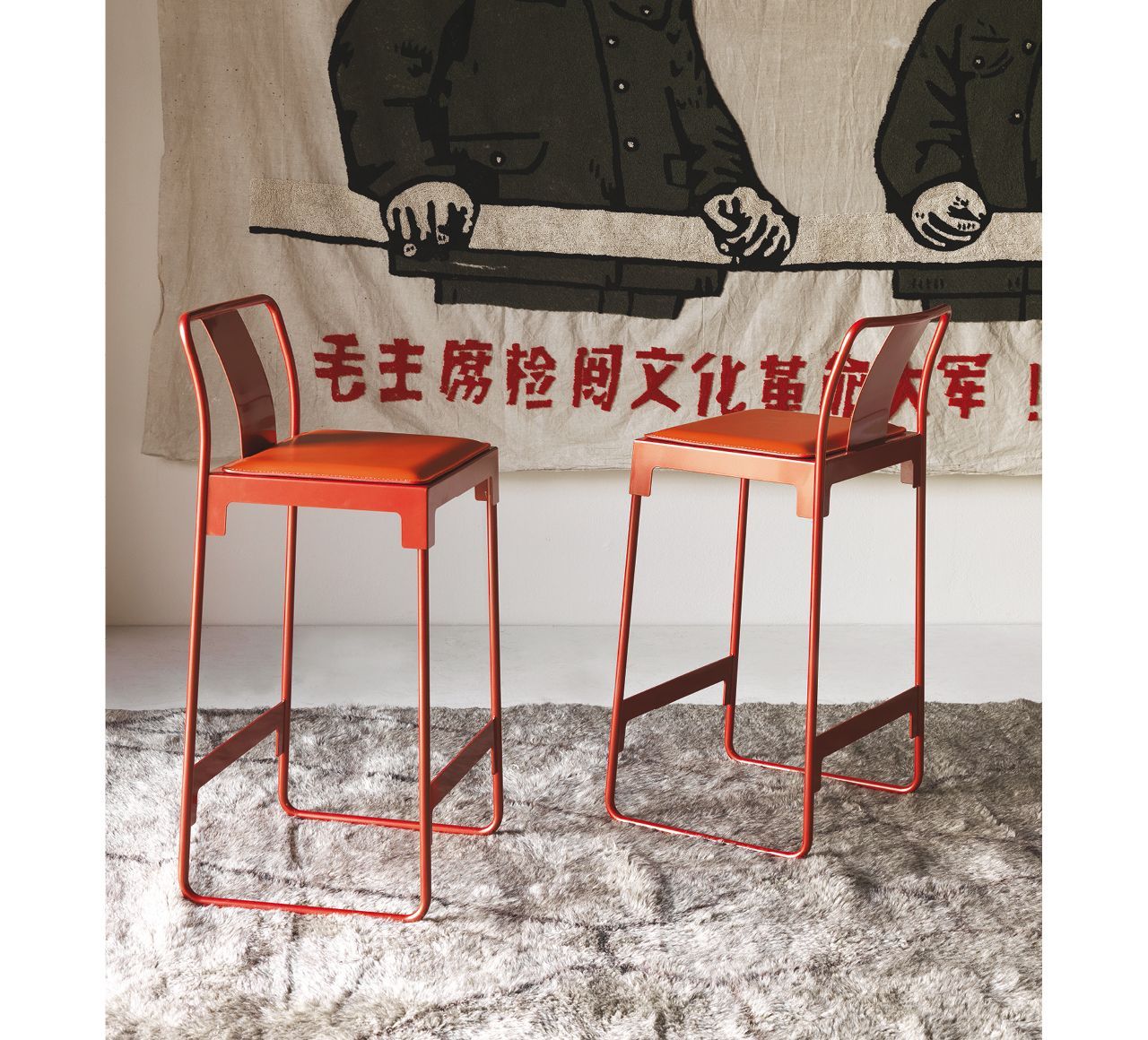 MINGX High powder coated steel stool with back By Driade | design ...