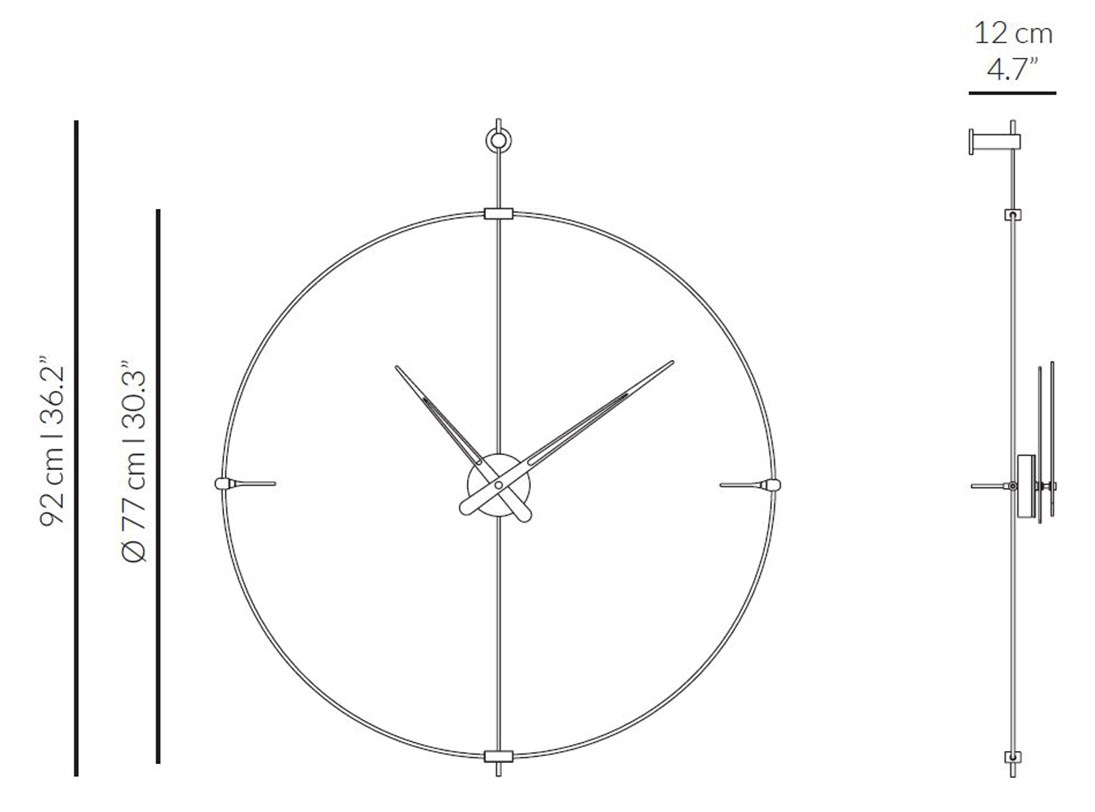 MINI BILBAO Wall-mounted wood and metal clock By nomon | design José ...