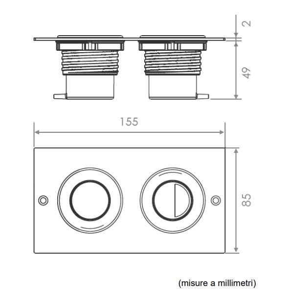 Flush plate MINI TREND By OLI
