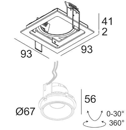 MINIGRID 67 IN | Square spotlight LED adjustable square spotlight By ...