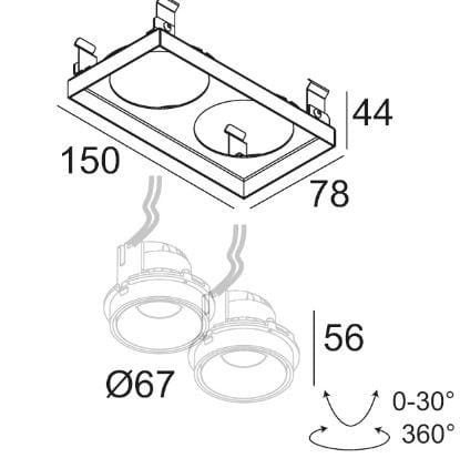 MINIGRID 67 IN TRIMLESS Spotlight By Deltalight