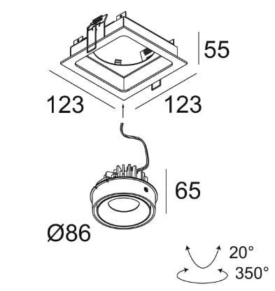 MINIGRID IN | Square spotlight Recessed LED square spotlight By Delta Light