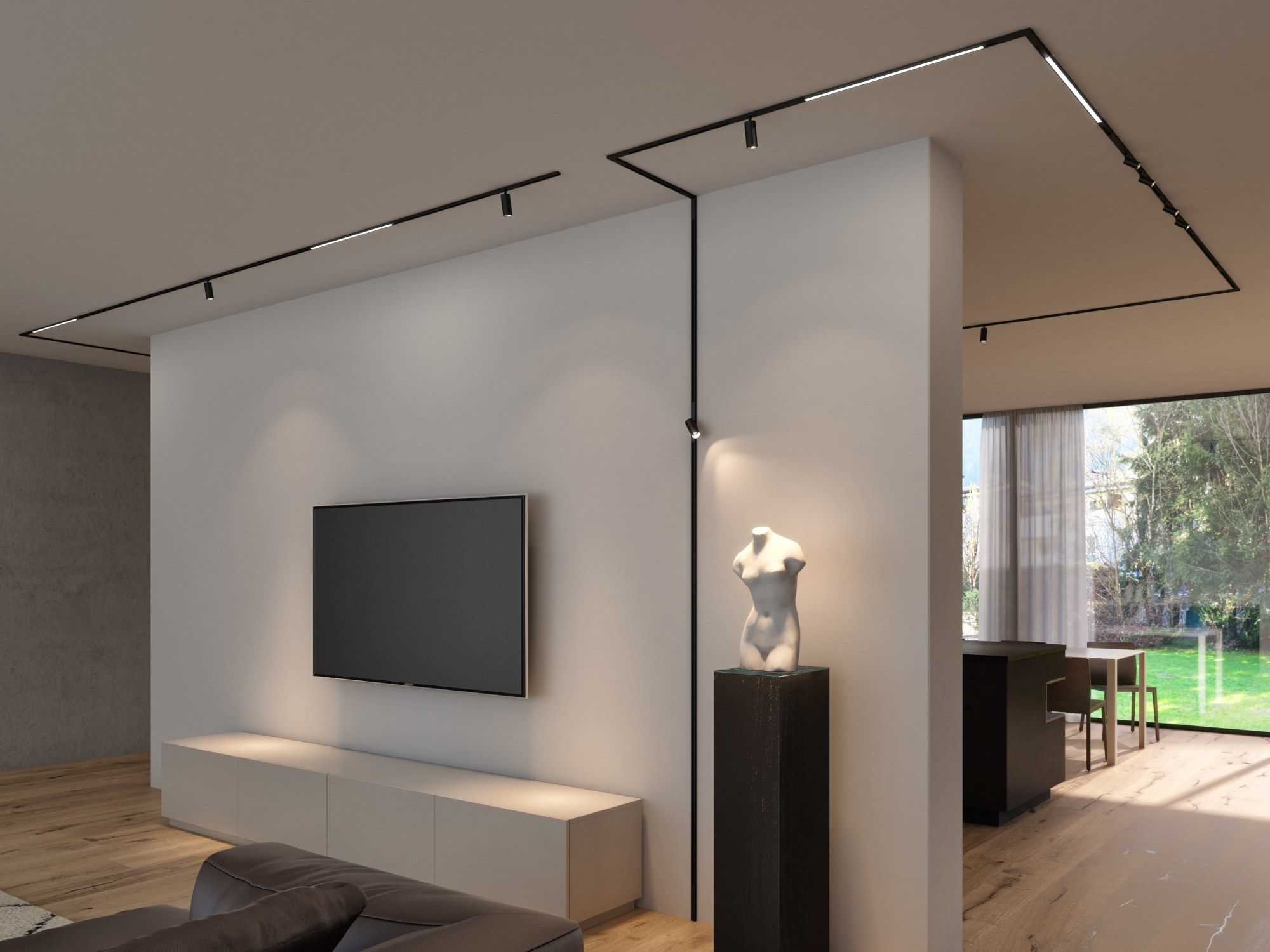 MINIMAL TRACK Linear lighting profile for wall and ceiling By PROLICHT