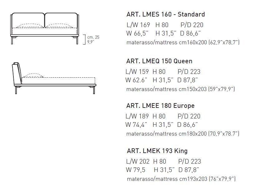 Double bed with upholstered headboard MISE By MY home collection design ...