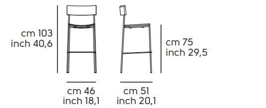 MITO H75 Barhocker By Midj