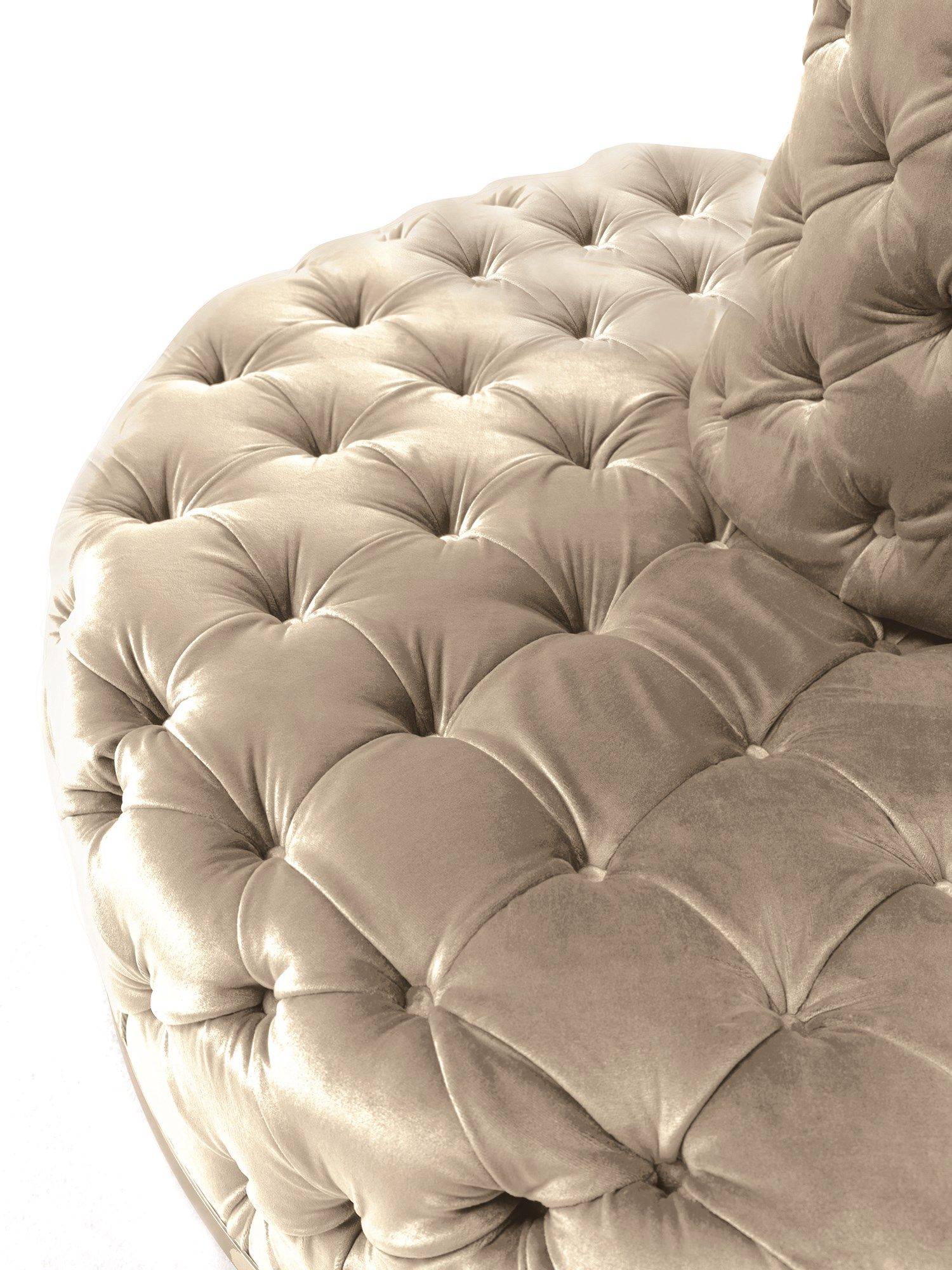 Tufted round fabric bench MIUR By Longhi design Elle Studio
