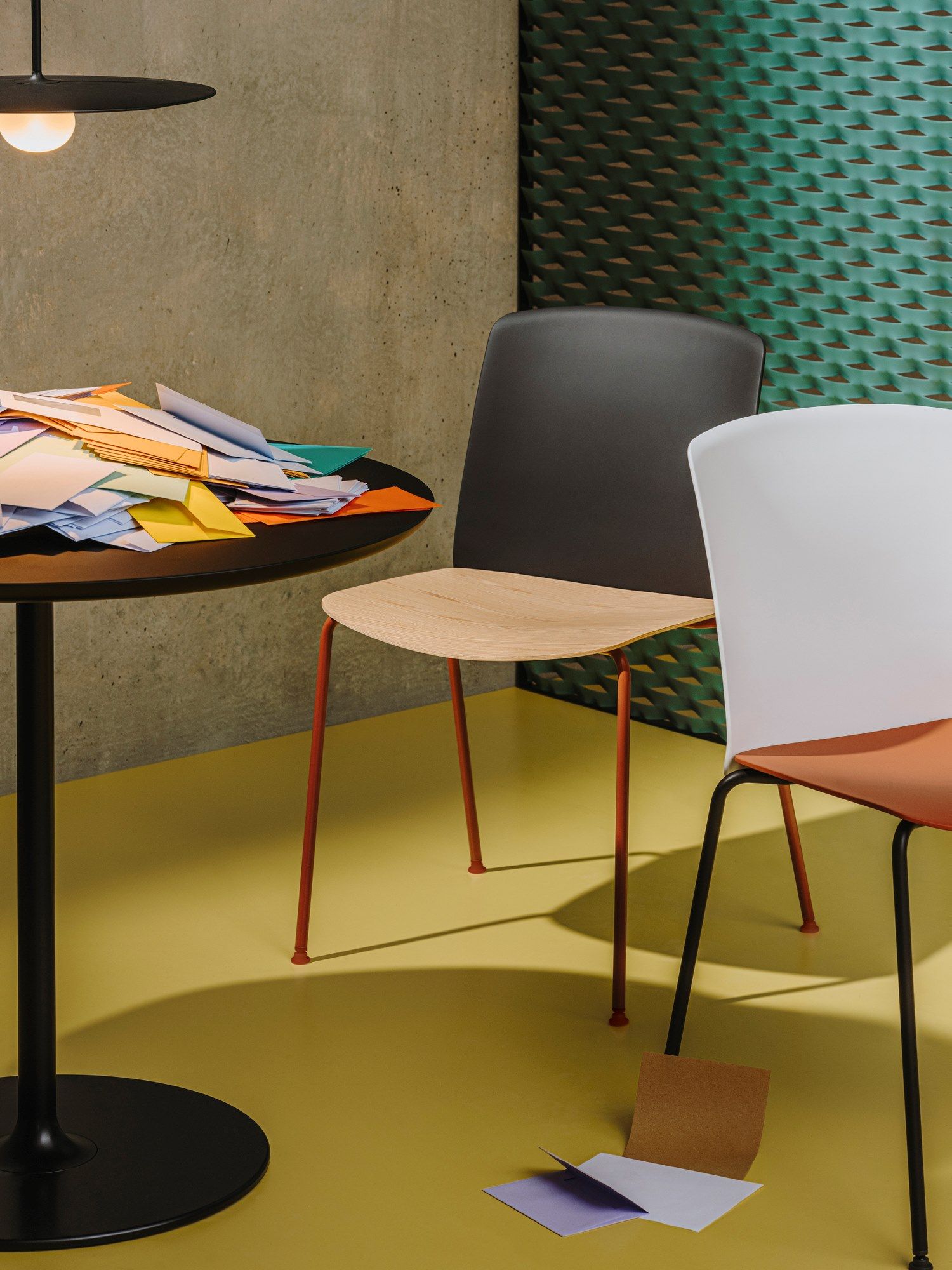 MIXU Polypropylene and plywood stackable chair By Arper | design Gensler
