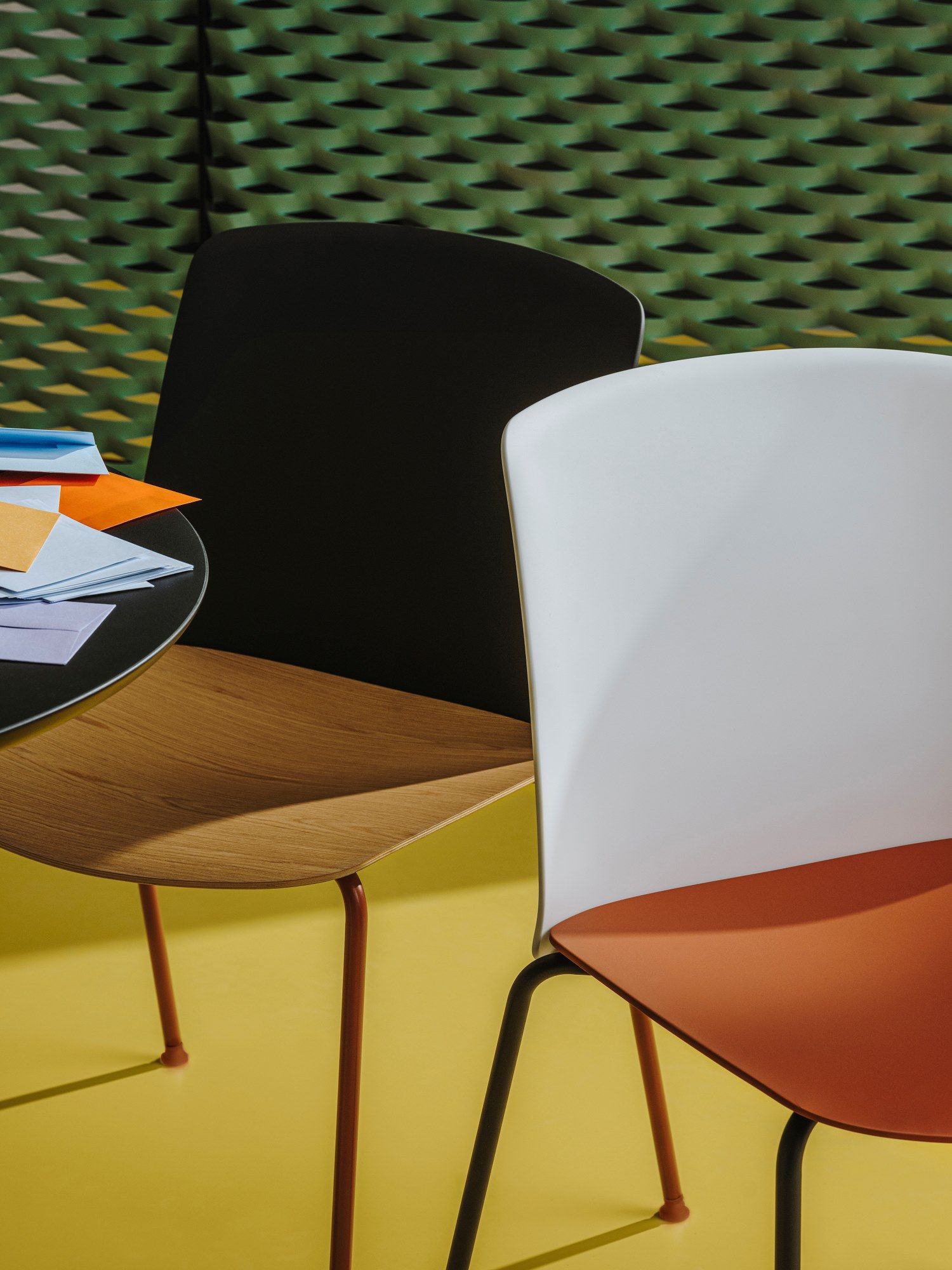 MIXU Polypropylene and plywood stackable chair By Arper | design Gensler