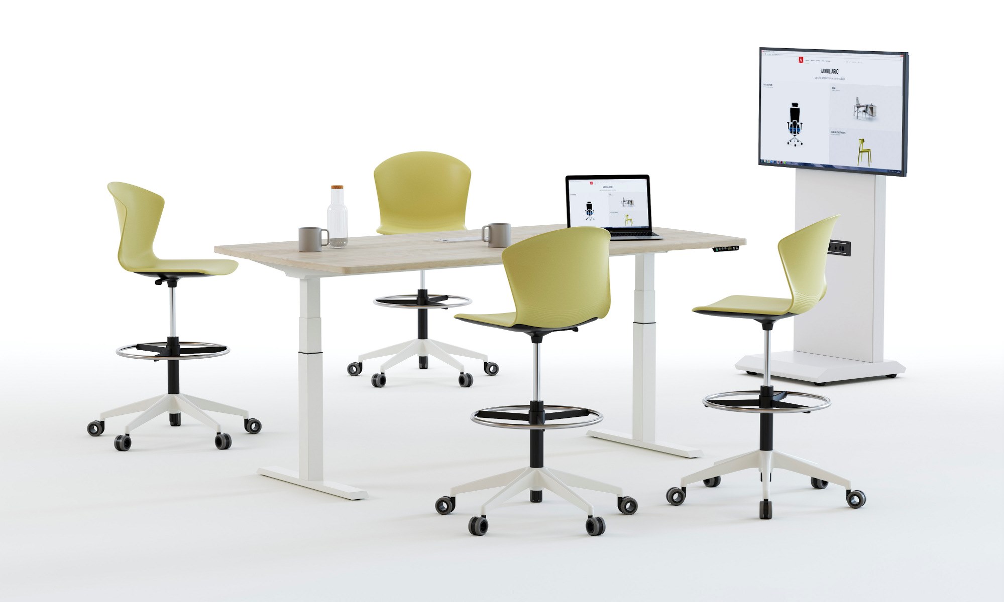 Height-adjustable workstation desk MOBILITY By ACTIU design Javier Cuñado