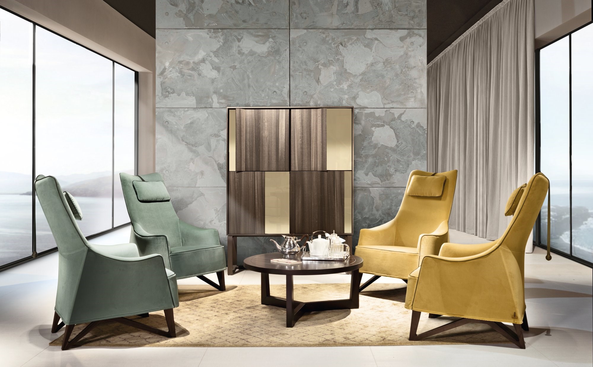 MOBIUS | Wing armchair By GIORGETTI design Umberto Asnago