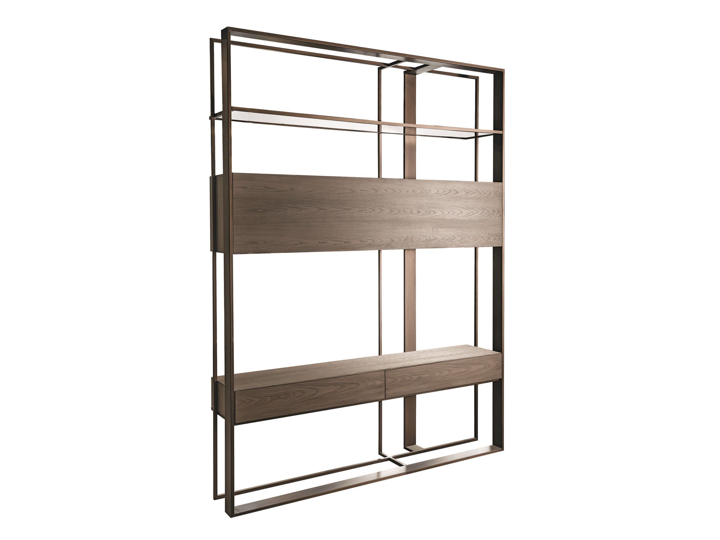 MOD Open double-sided metal bookcase By Shake