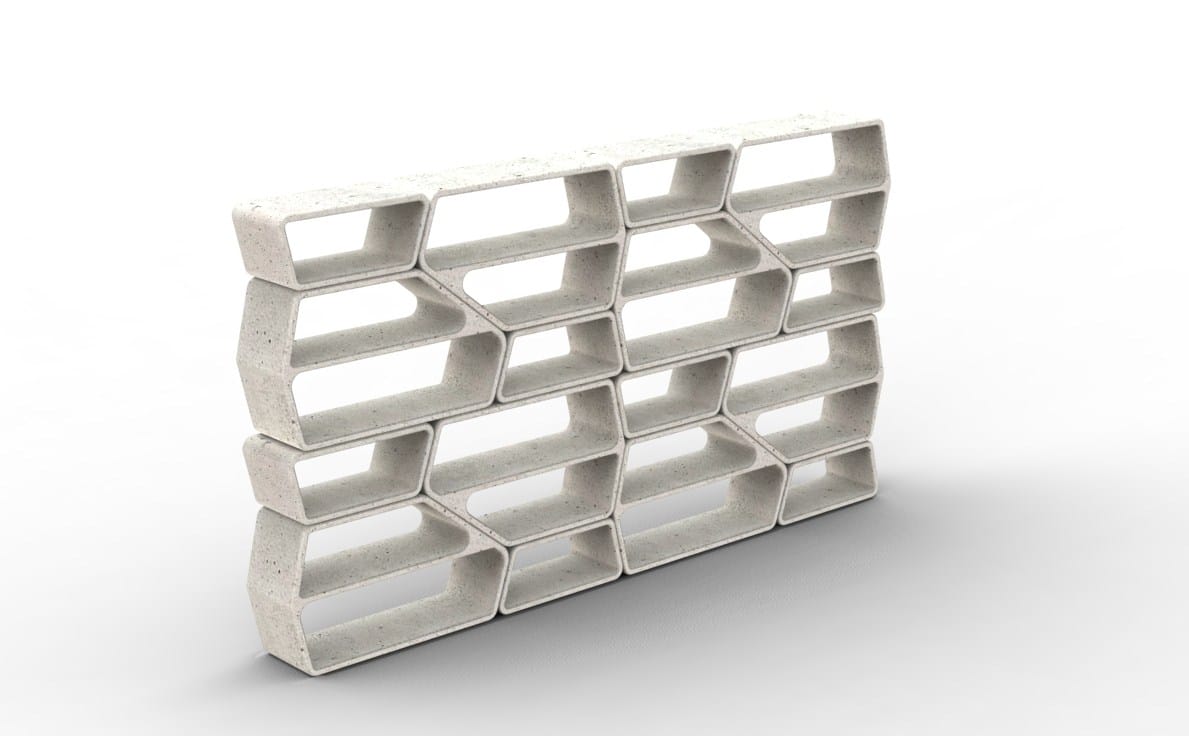 Modular cement bookcase MODULOR By Manufatti Viscio