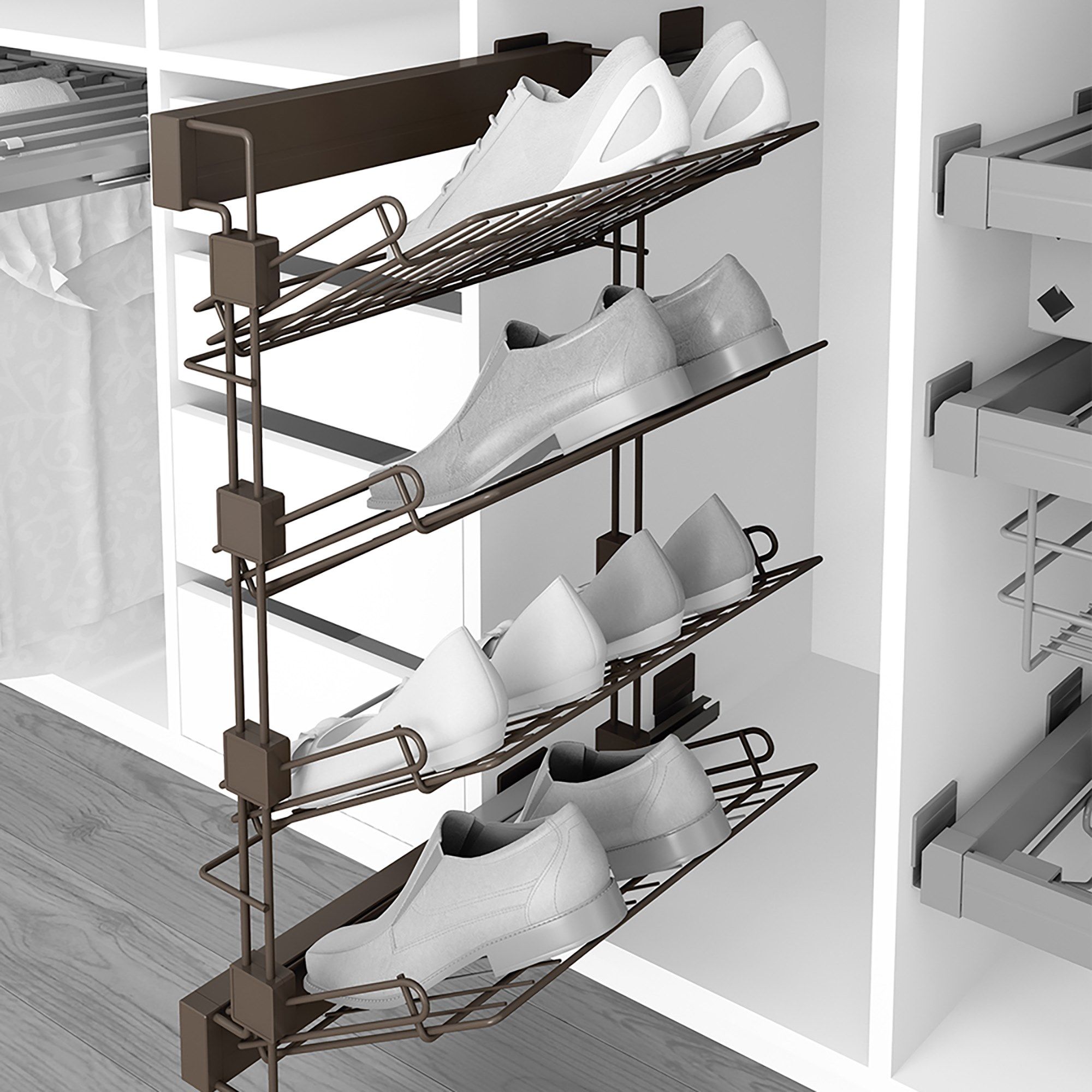 Pull-out steel Shoe rack MOKA By Emuca