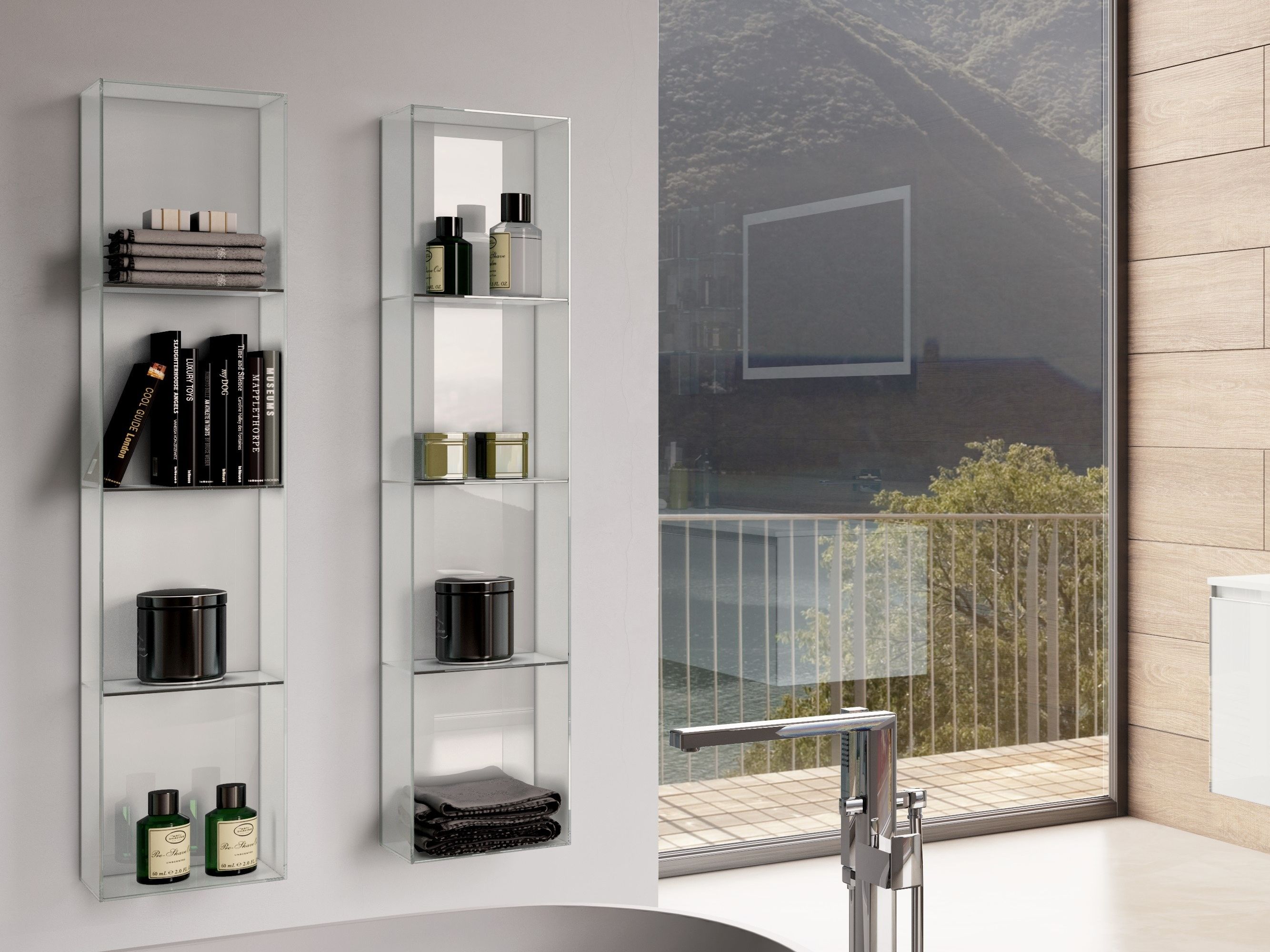 MOMA Wall-mounted glass display cabinet By Q'in